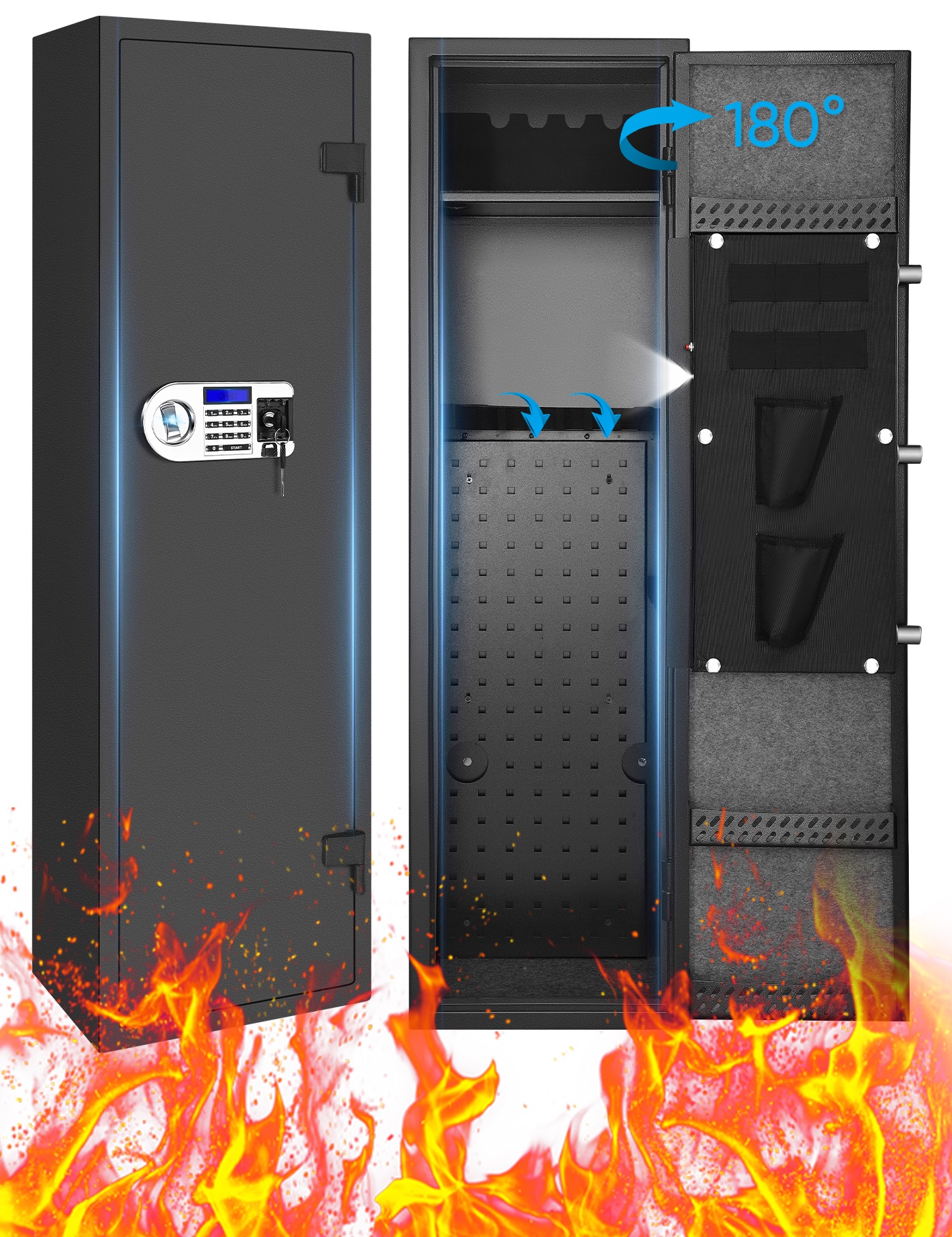 Bulldog Cases Medium Digital Pistol Vault W/ Shelf 12" x 10" x 10 ...