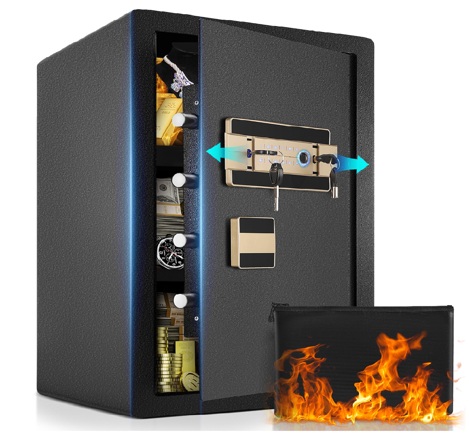 Zimtown Digital Safes, Electronic Steel Safe Box, Keypad and Key Lock ...