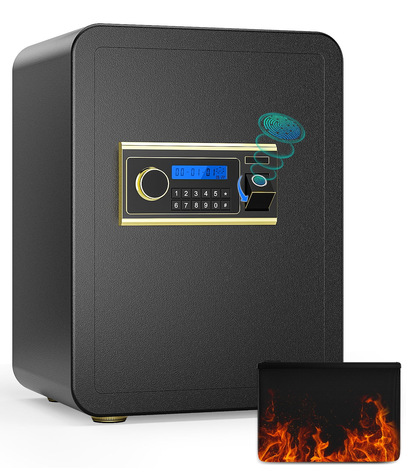 TELAM 3.0 CU.ft Electronic Biometric Safe Box with Fingerprint Lock ...