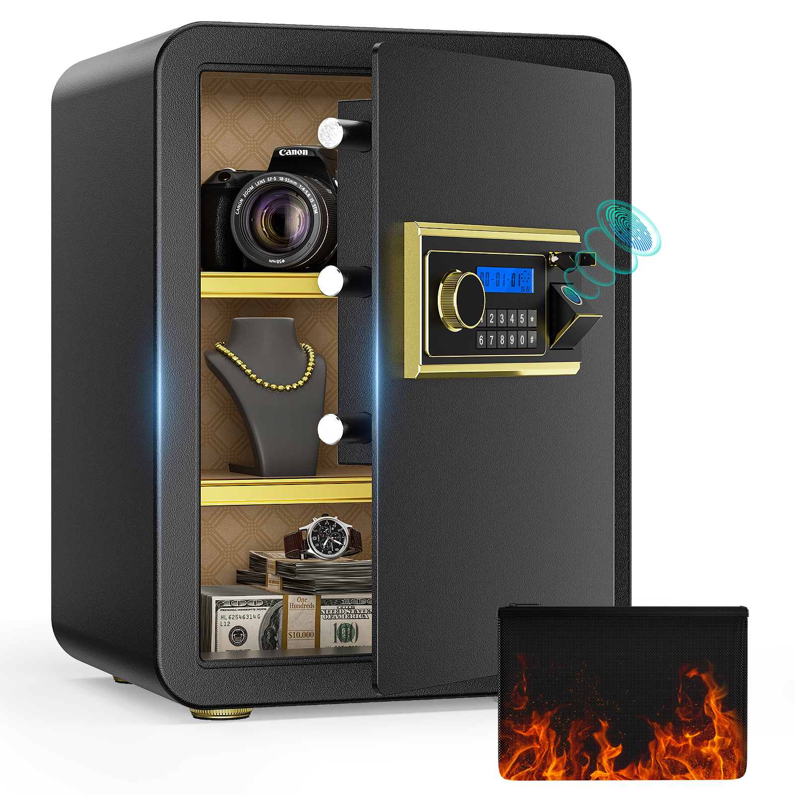 Electronic Safe with Fingerprint Lock for Business or Home ?Key or ...