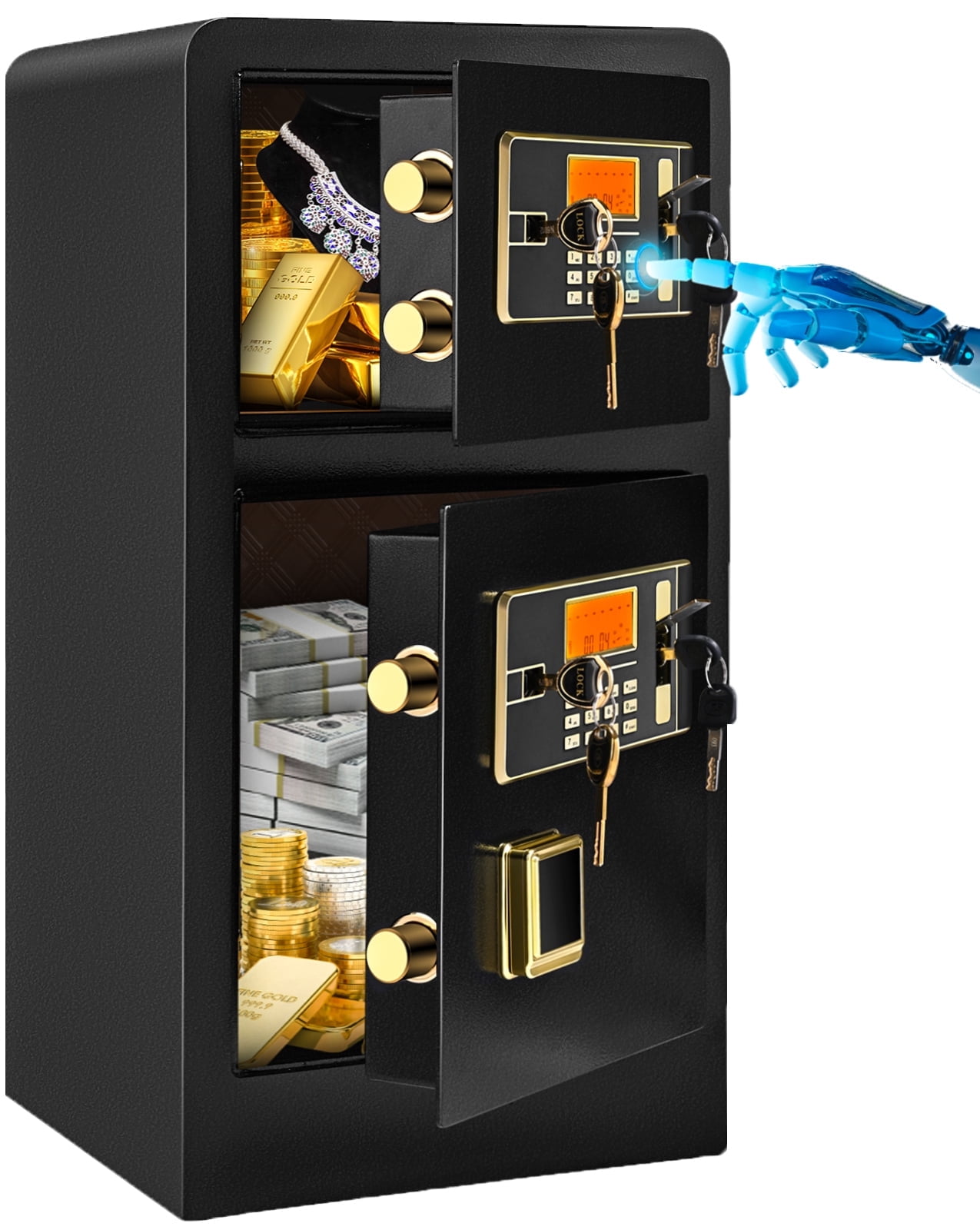 TELAM 6.5 CU.ft Large Safe Box, Fireproof Waterproof with LCD Display ...