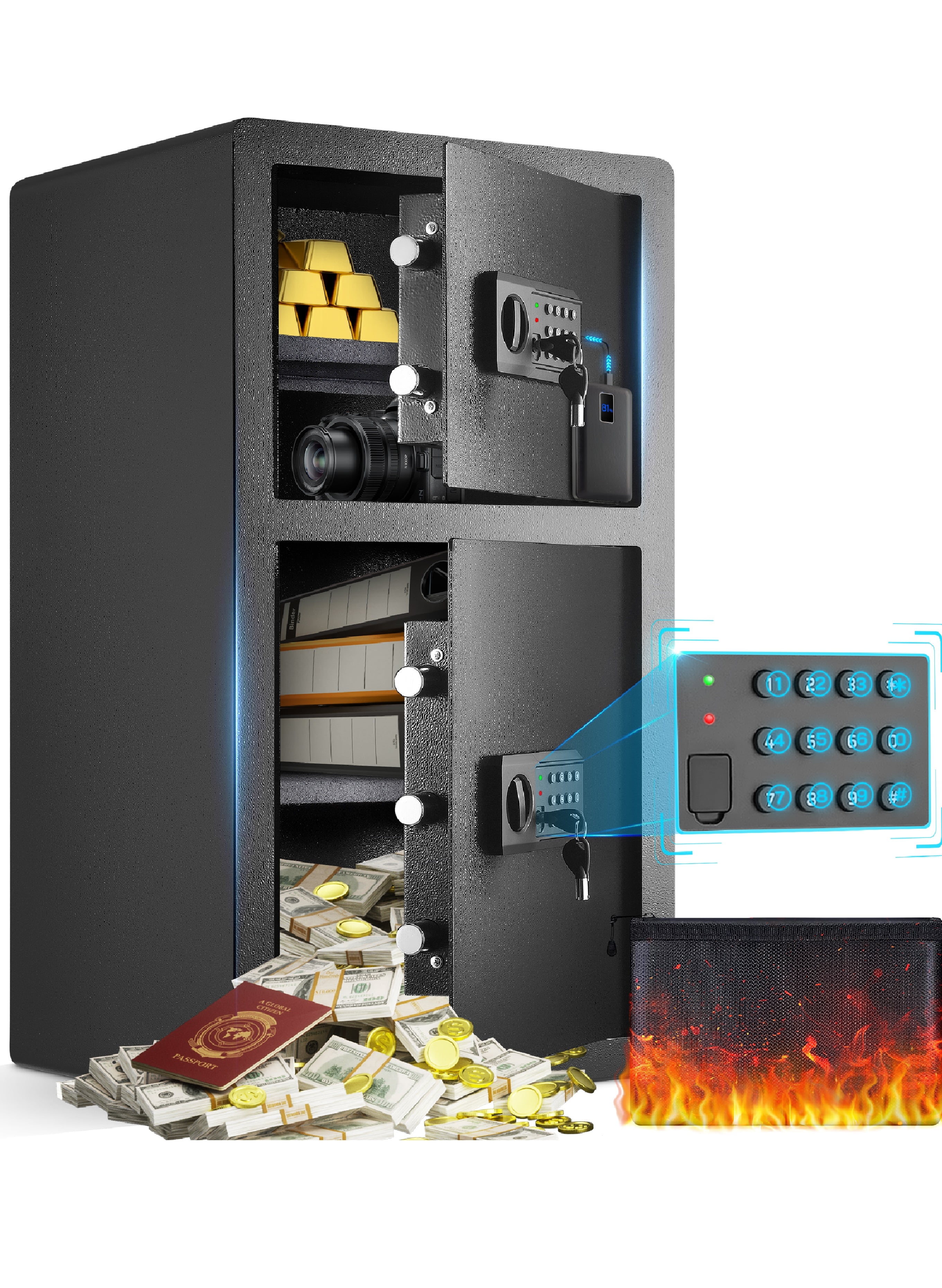 TELAM 8.0 Cu.ft Safe Boxes, Home Safe with Password Unlock and Security ...