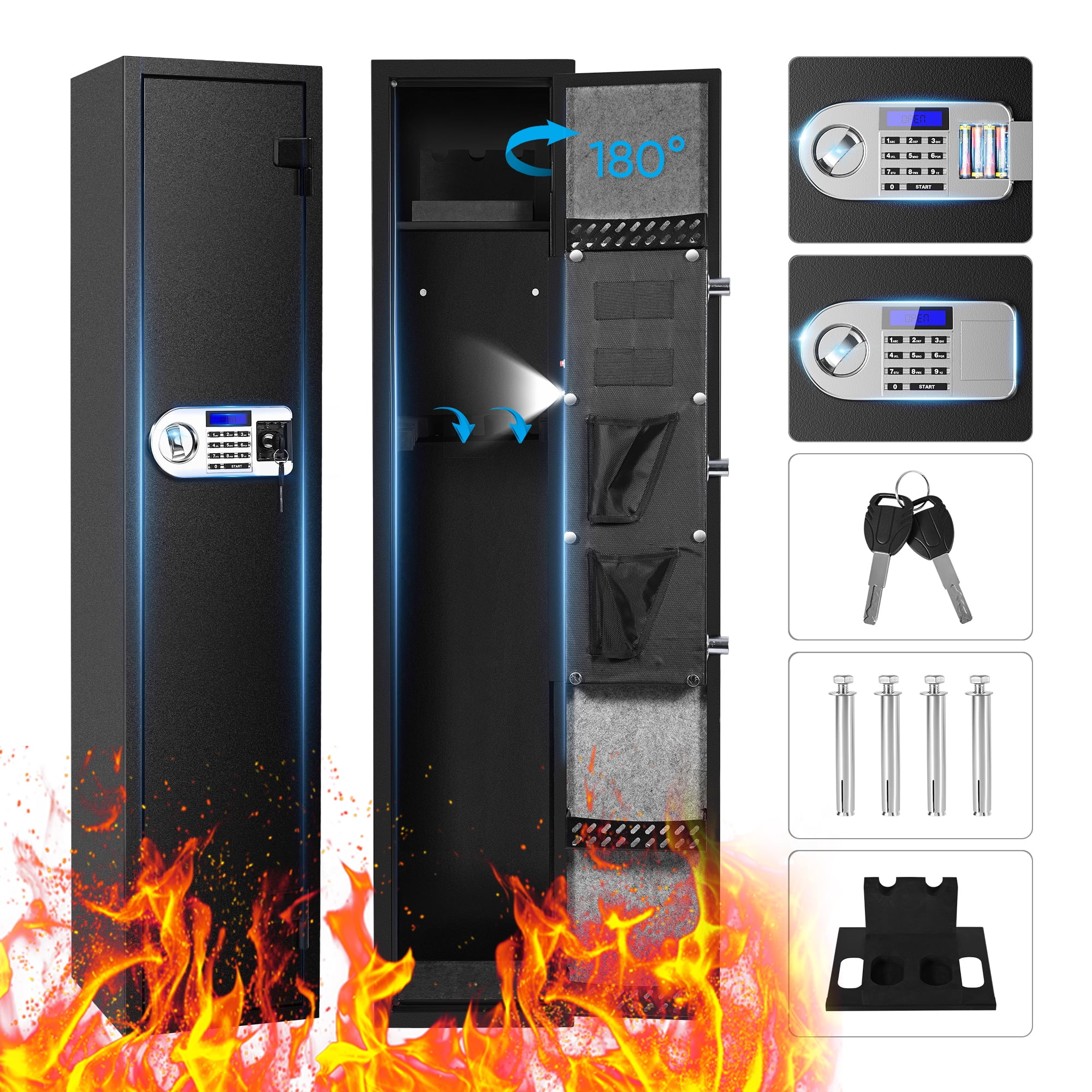 TELAM Digital Keypad Gun Safe Cabinet for 6 Long Rifles & Shotguns ...