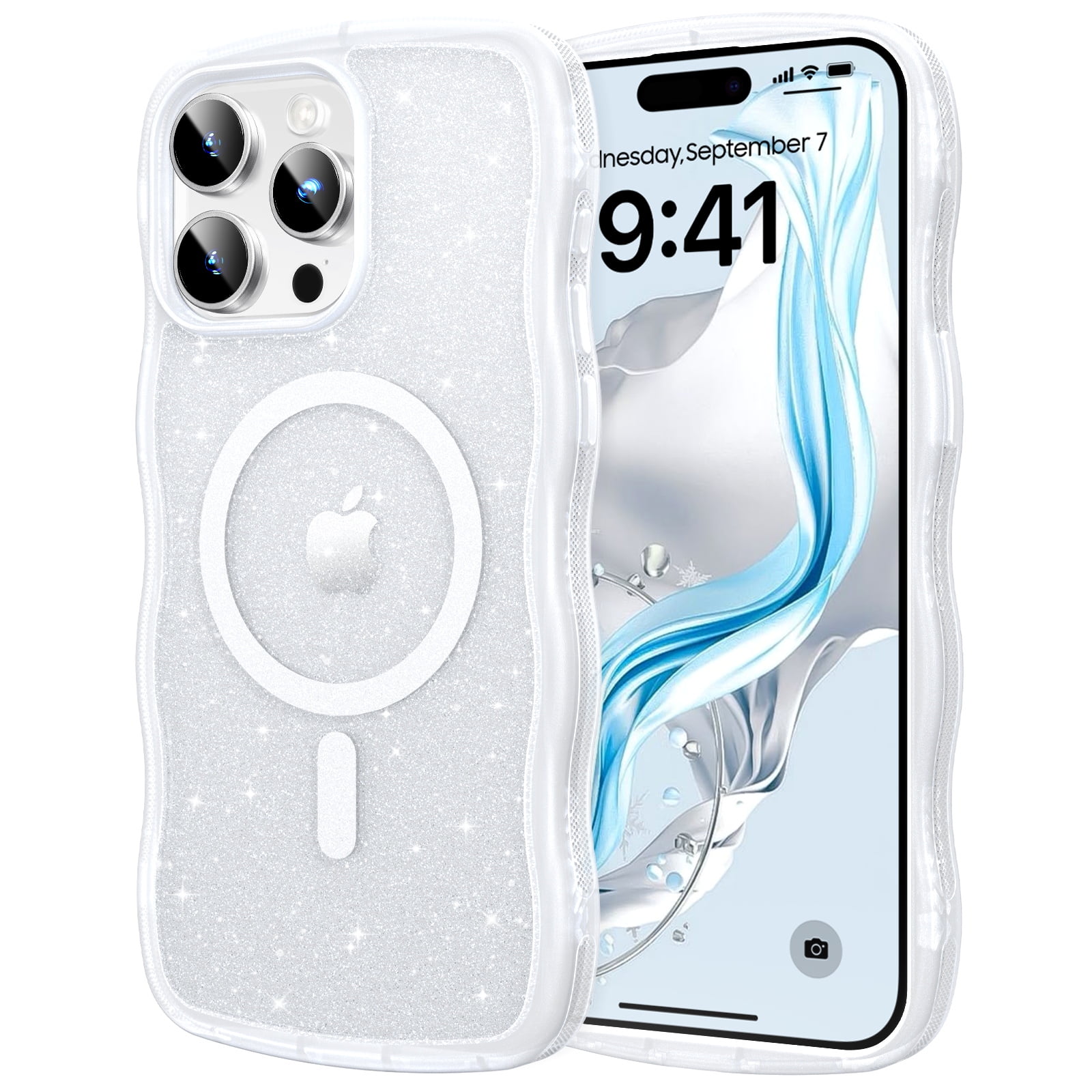 TELASO Glitter Magnetic for iPhone 15 Pro Max Case, Non-Yellowing,Compatible with Magsafe，16FT ...