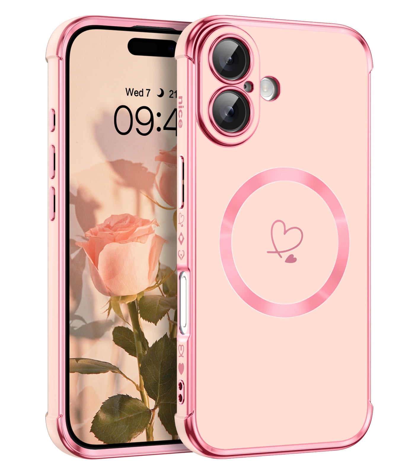 TELASO Magnetic Phone Case for Google Pixel 9A 5g,Compatible with MagSafe,Luxury Plating Cute ...