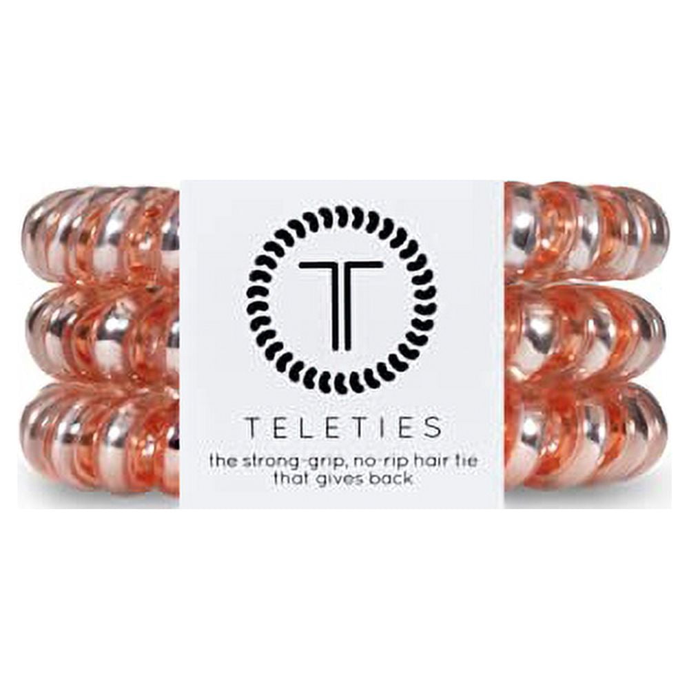 TELETIES - Spiral Hair Coils - 3 pack (Large, Millennial Pink ...