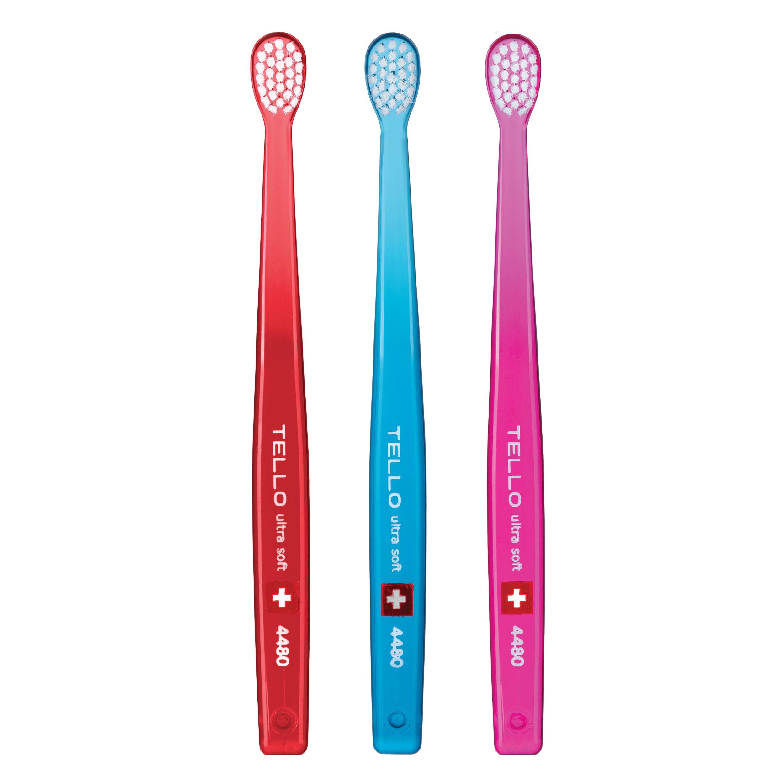 TELLO 4480 Adult or MMF7 Child Ultra Soft Swiss Toothbrush with Smaller ...