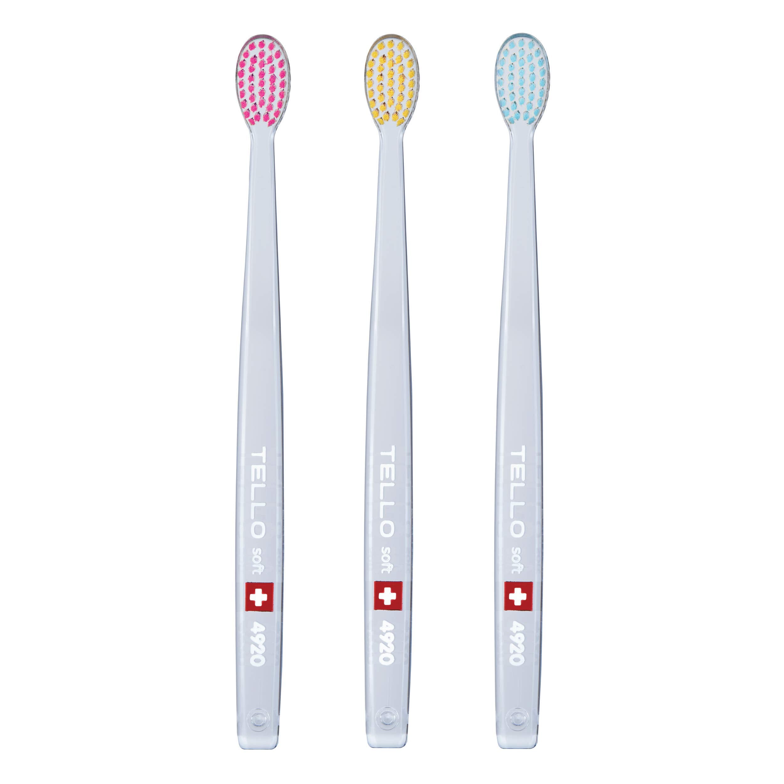 TELLO 4920 Adult Soft MMF7 Swiss Toothbrush for Gentle Cleaning with ...