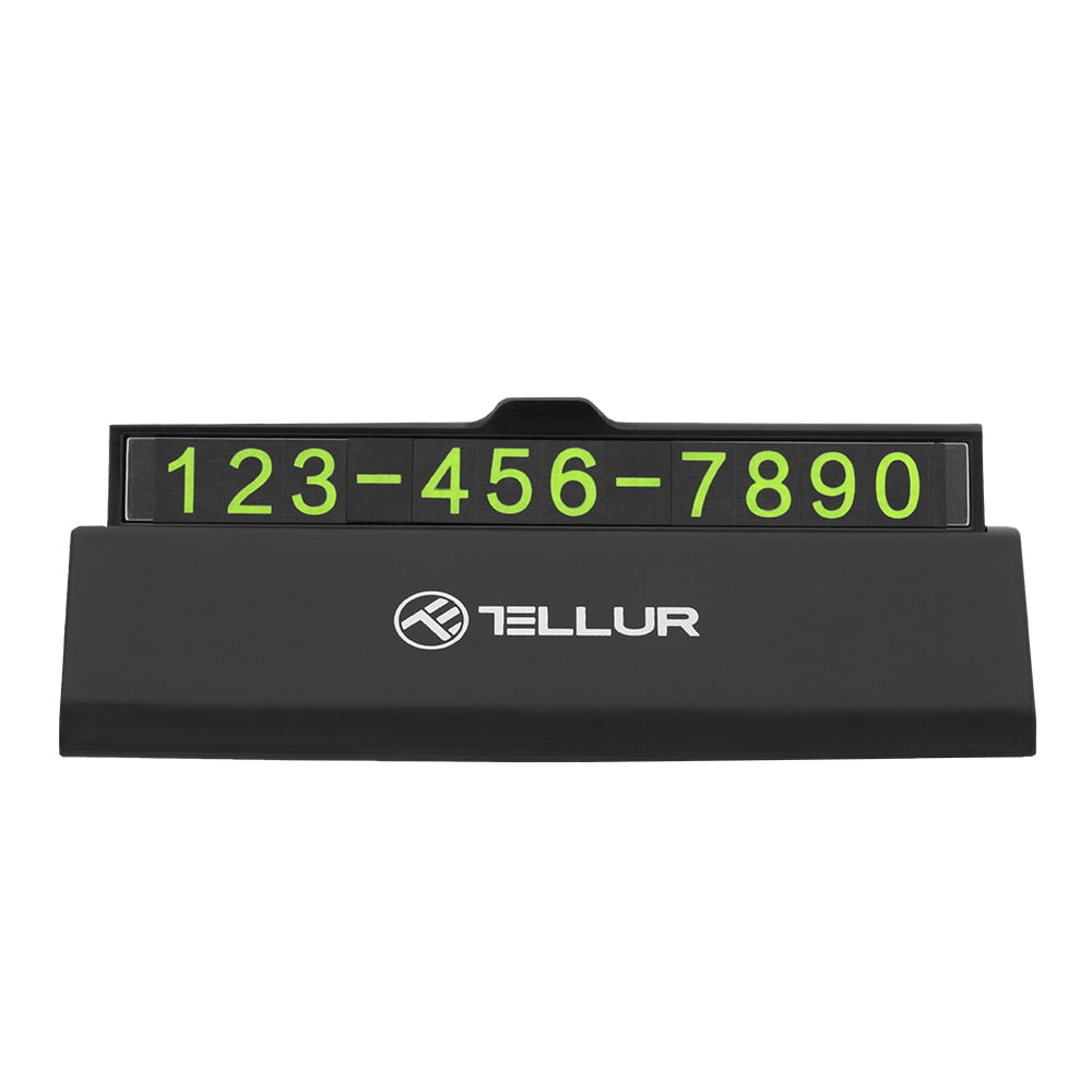 TELLUR TLL171101 Temporary car Parking Phone Number Card, Black ...