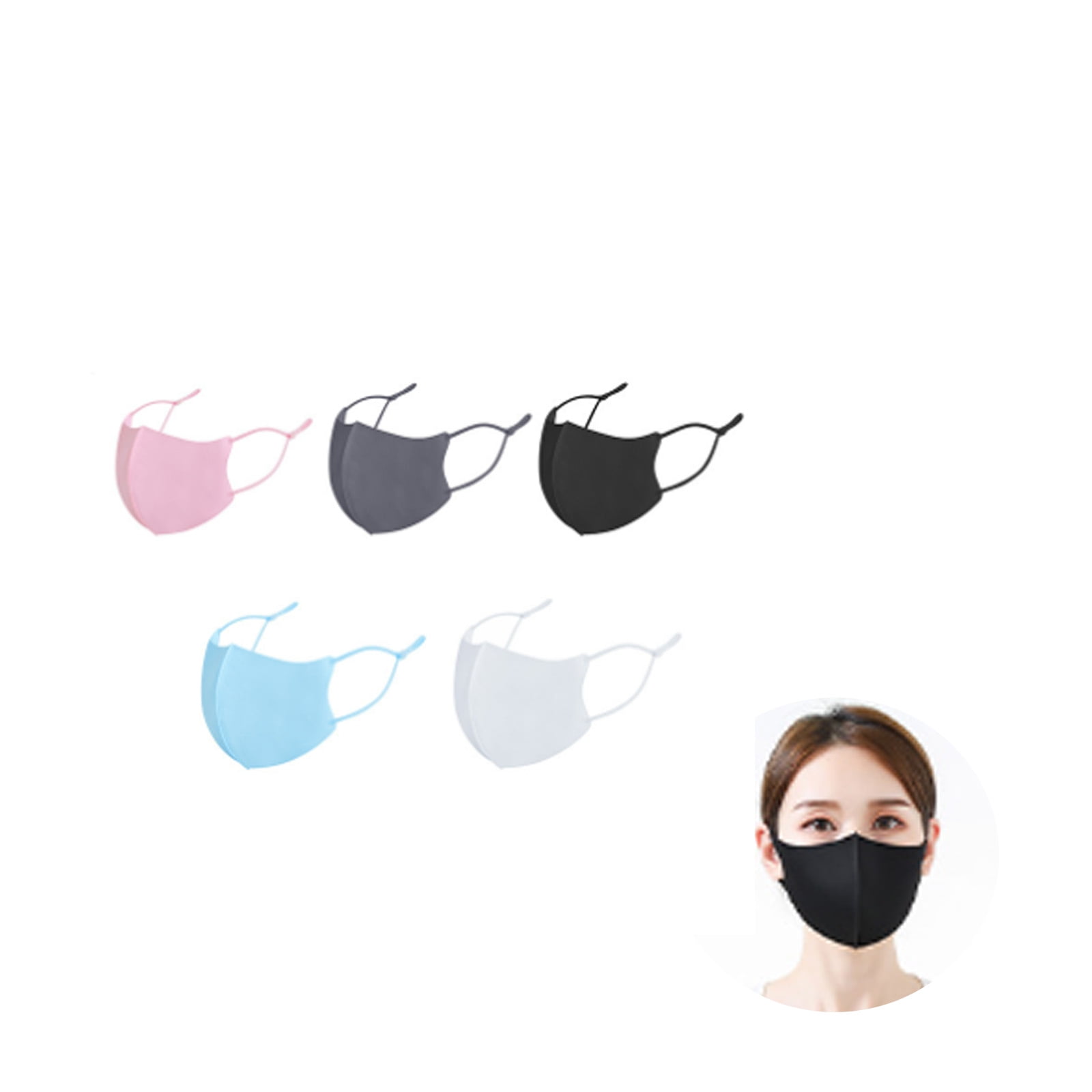 TELOLY 1 Pcs Cloth Face Masks,3-Layer Protection Black Mask with ...