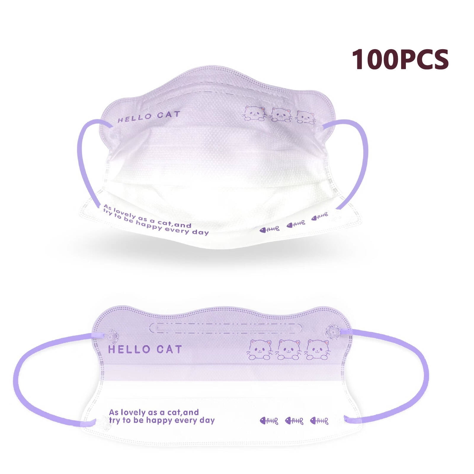 TELOLY 100Pcs Masks Disposable,Comfortable and Reliable,Adjustable Ear ...