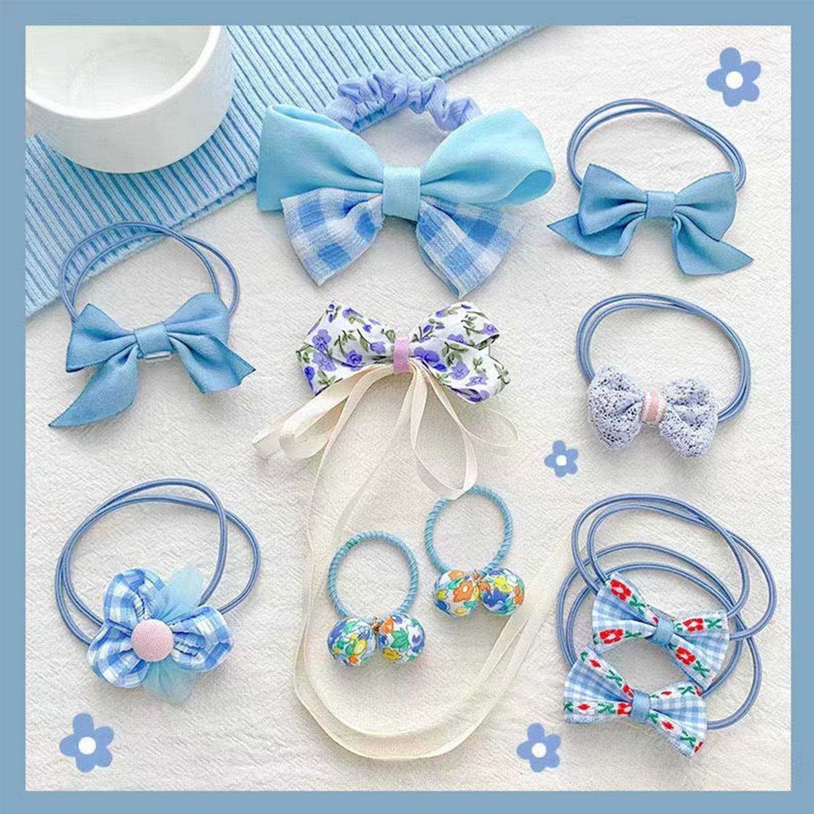 TELOLY 10Pcs Hair Ties,Adorable Design Rubber Bands,Child-Friendly ...