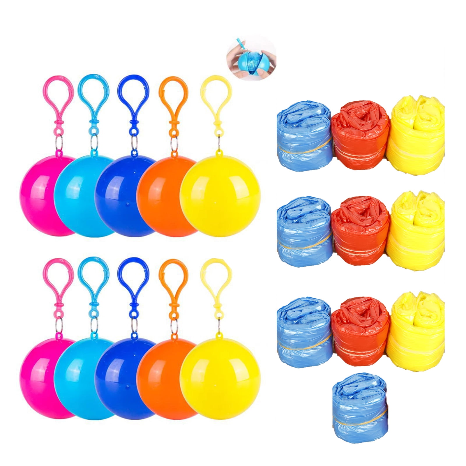 TELOLY 10Pcs Raincoats Ball,Short Design for Flexibility Disposable ...