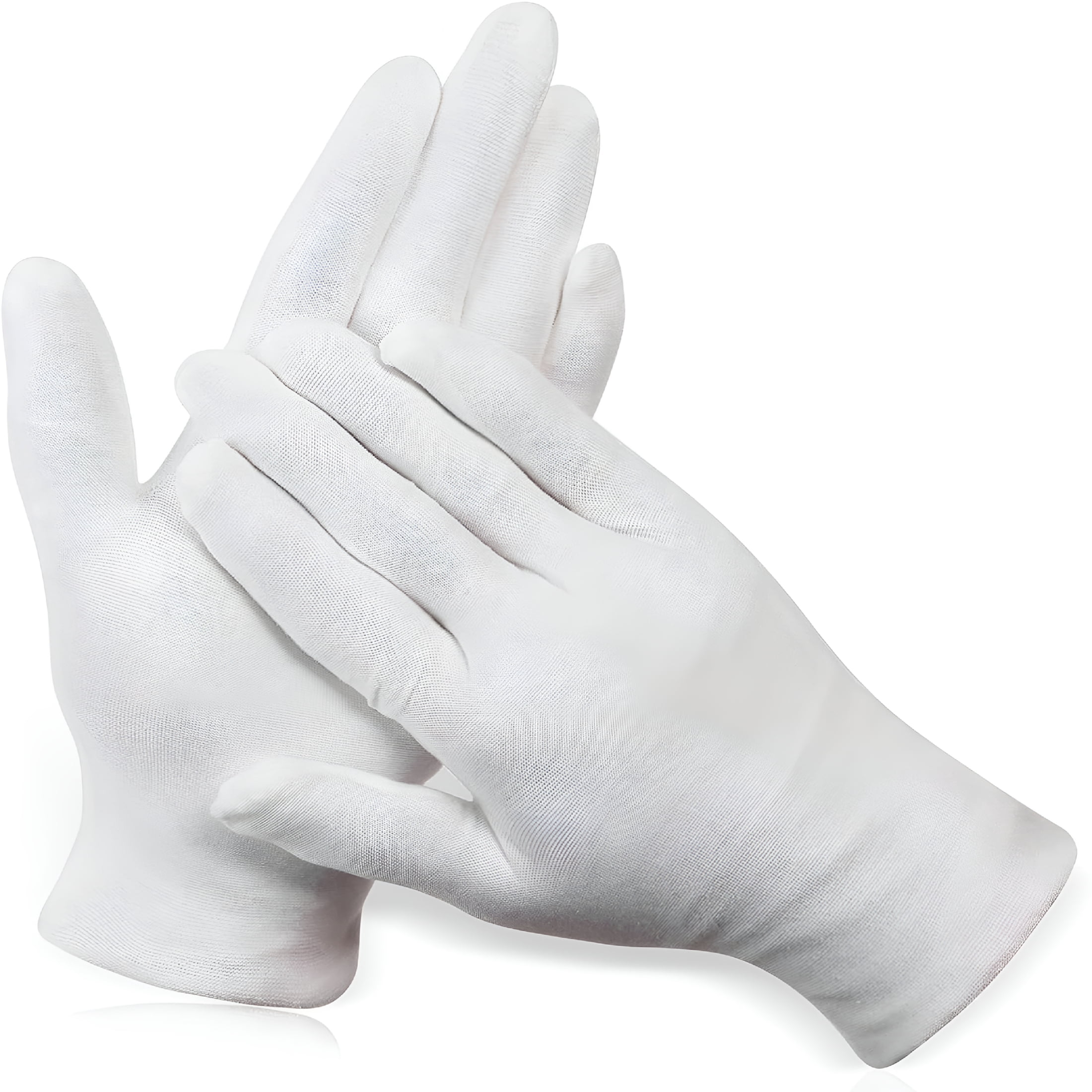 TELOLY 12 Pairs XL White Cotton Gloves for Dry Hand Moisturizing ...