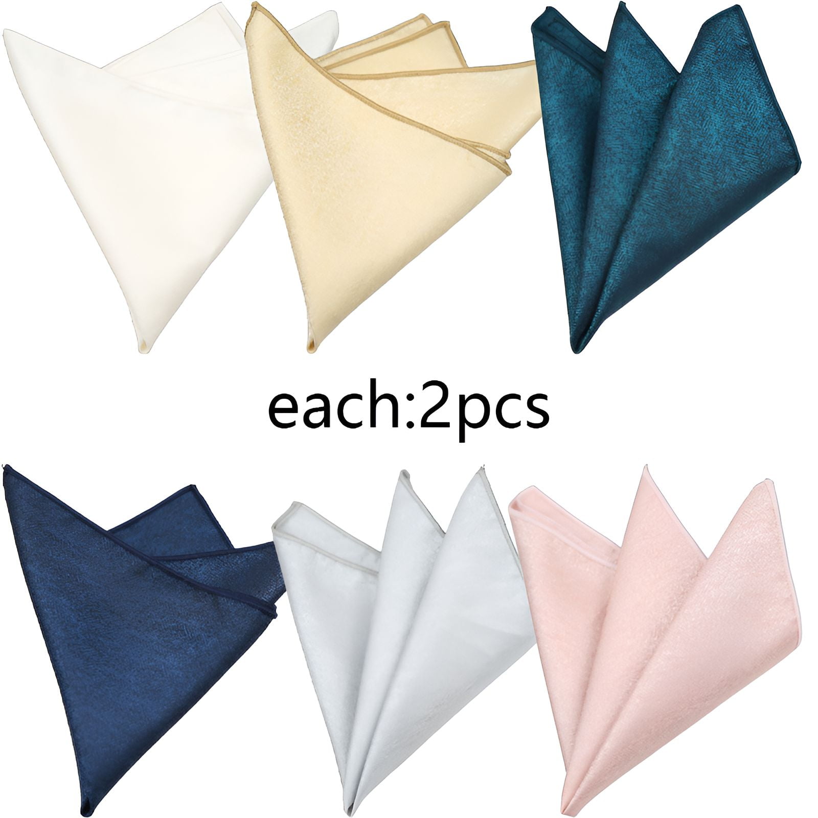 TELOLY 12Pcs Pocket Squares for Men,Shape Stability Pocket Squares for Men,Threaded Polyester ...