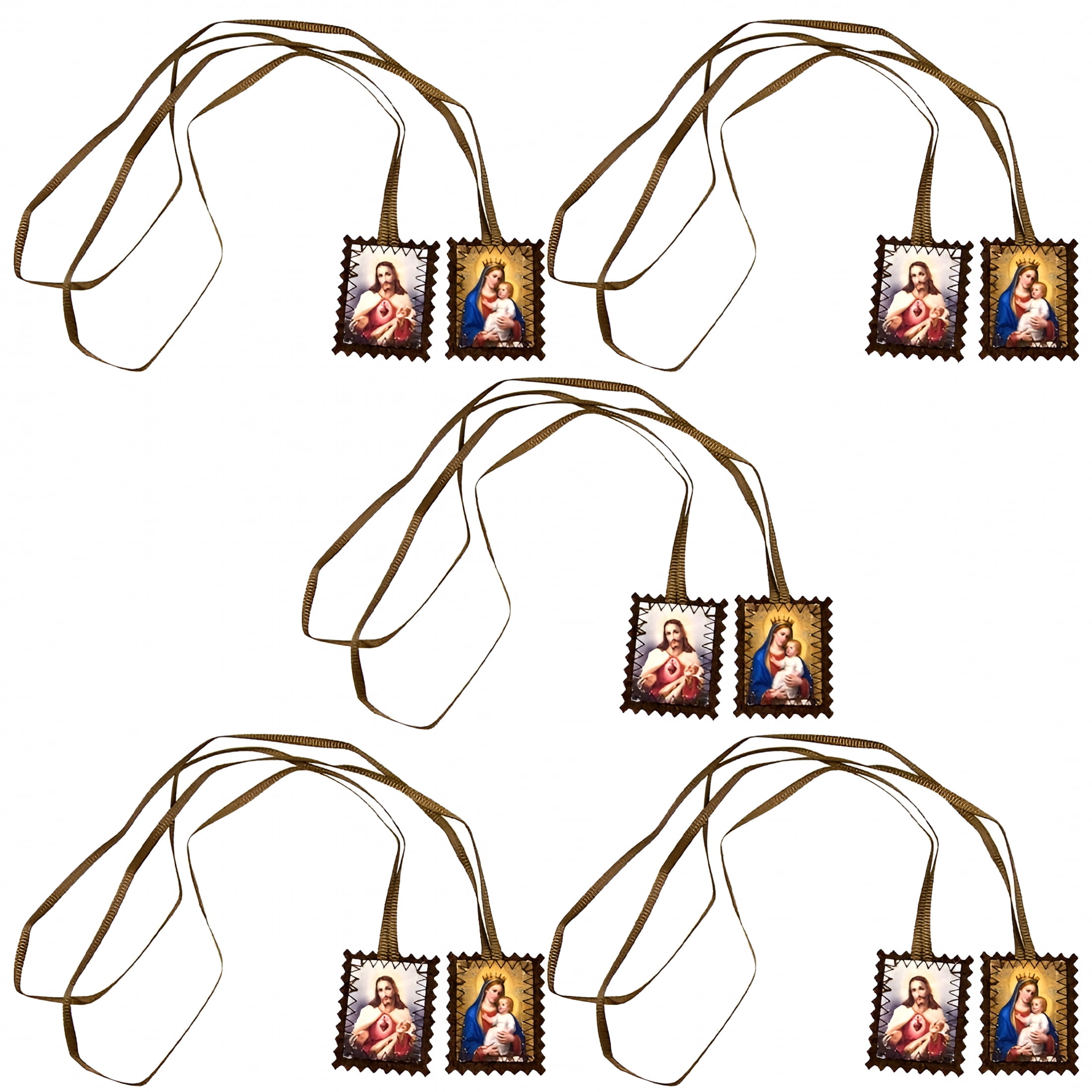 TELOLY 15 Pcs Catholic Scapular Our Lady of Mt Carmel and Sacred Heart ...