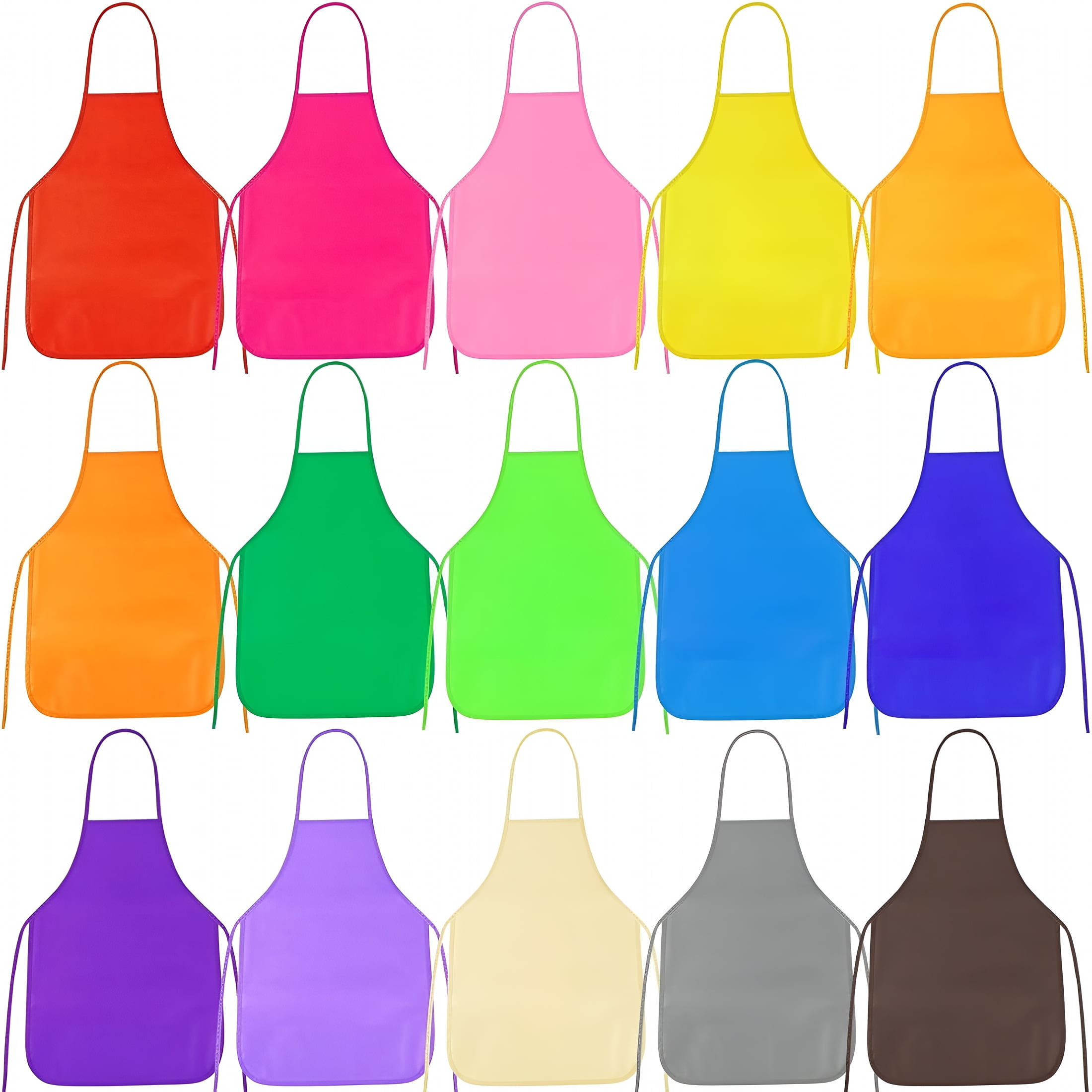 TELOLY 15 Pieces Fabric Aprons for 3-7 Years Non Woven Kids Artist ...