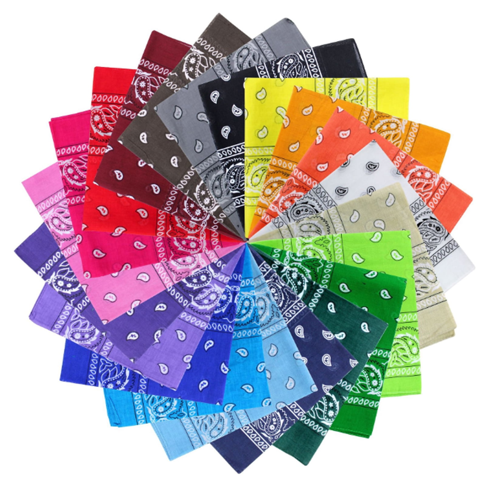 TELOLY 18 Pieces Bandanas for Men, Vibrantly Printed Paisley Bandana ...