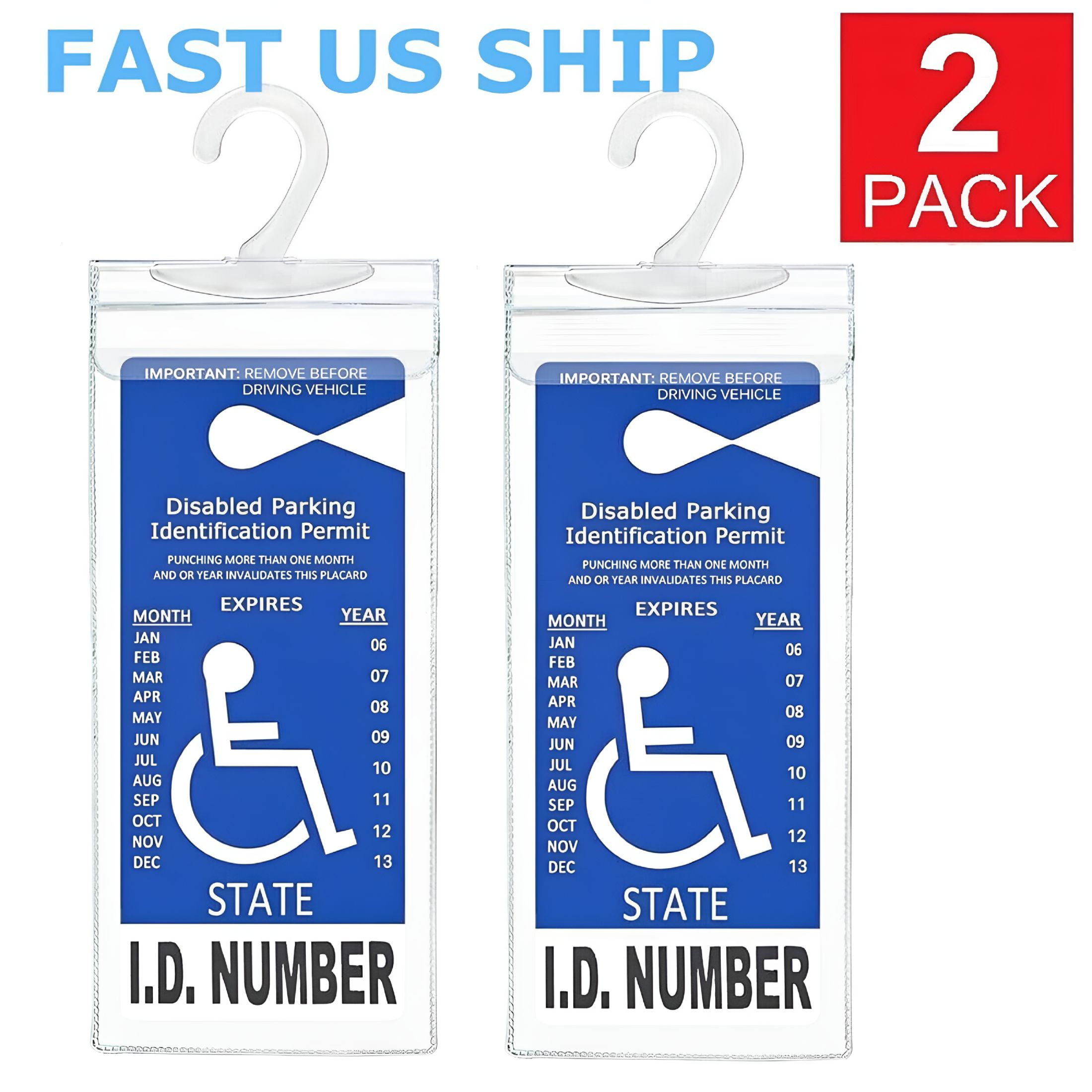 TELOLY 2-Pack Handicap Placard Holder Disabled Parking Permit Protector ...