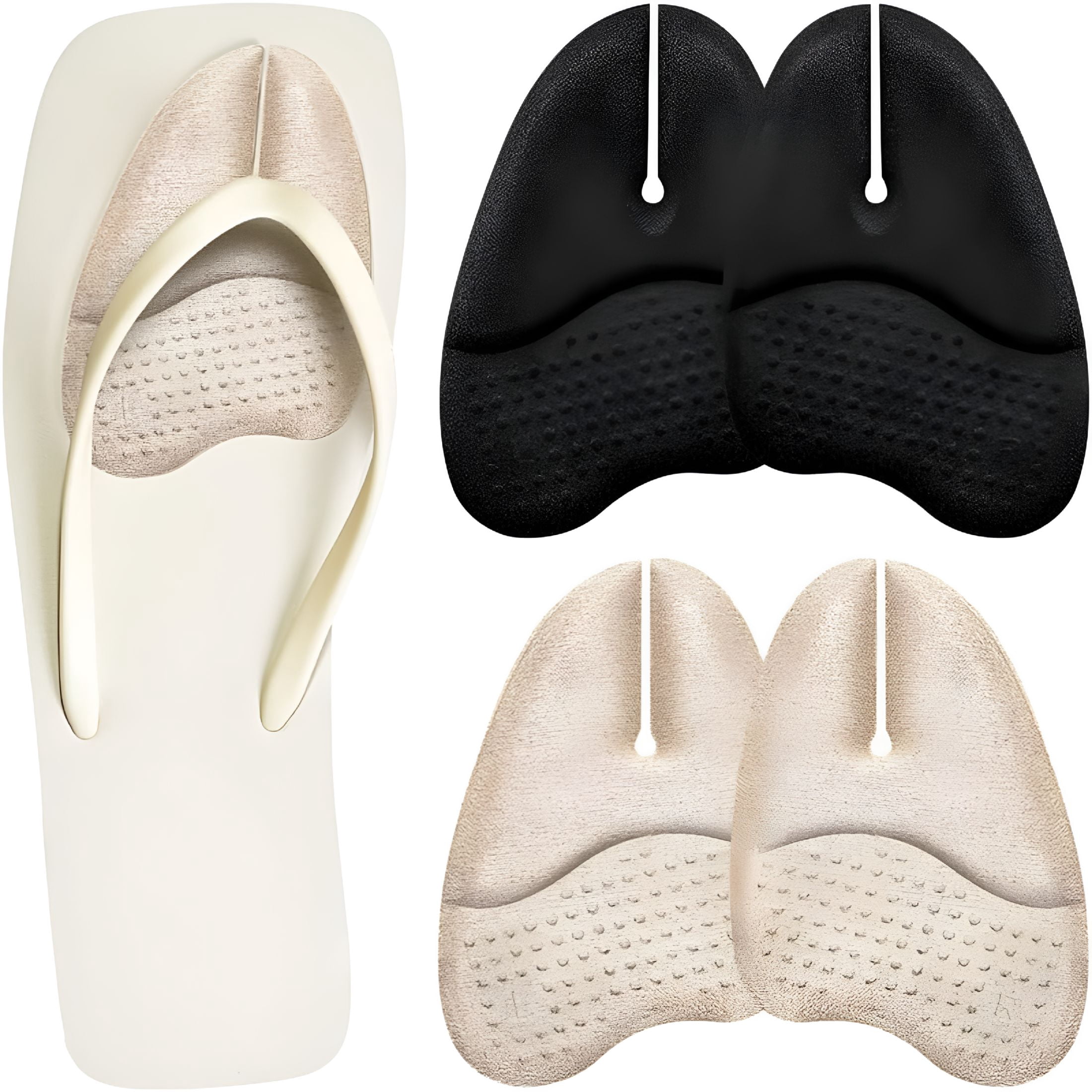 TELOLY 2 Pairs Thong Sandal Toe Protectors for Flip-Flops, Gel ...
