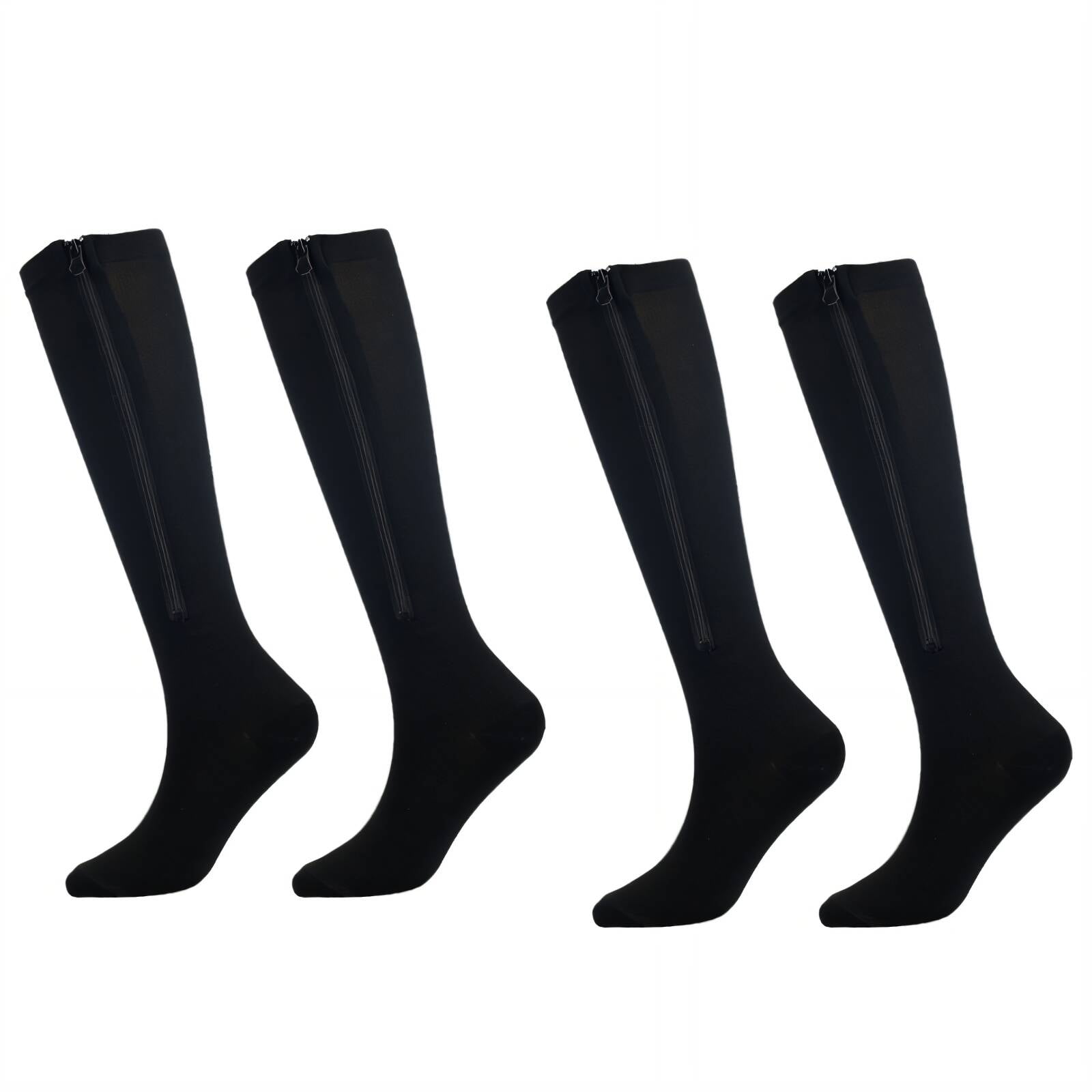 TELOLY 2 Pairs Zipper Compression Socks,High Elasticity Leg Support ...