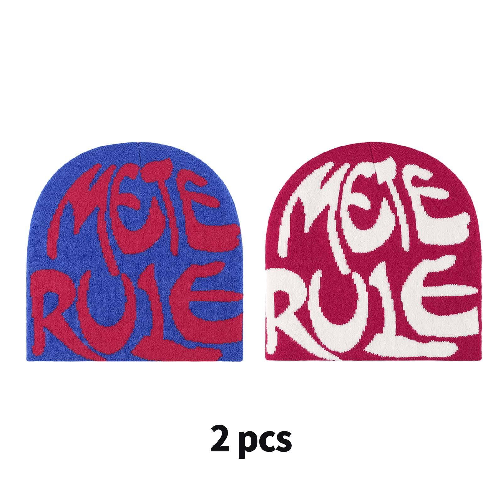 TELOLY 2 Pcs Mens Hats,Jacquard Elasticity Beanie,Double Warm Knit ...