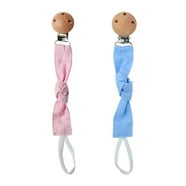 TELOLY 2 Pcs Pacifier Clip Double-Sided Pattern Pacifier Holder ...