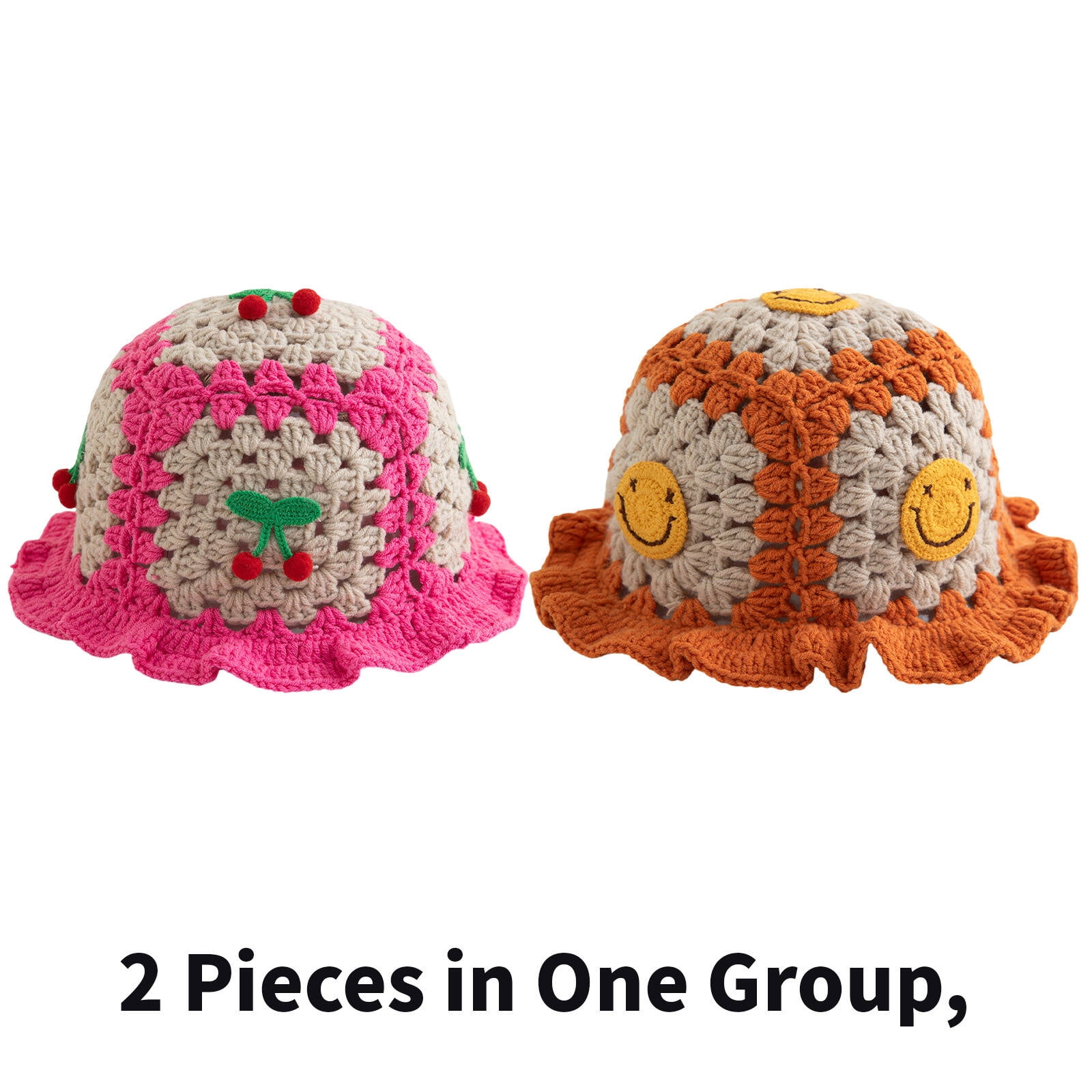 TELOLY 2 Pcs Womens Hats,Match with Ruffles Bucket Hats for Woman,Both ...