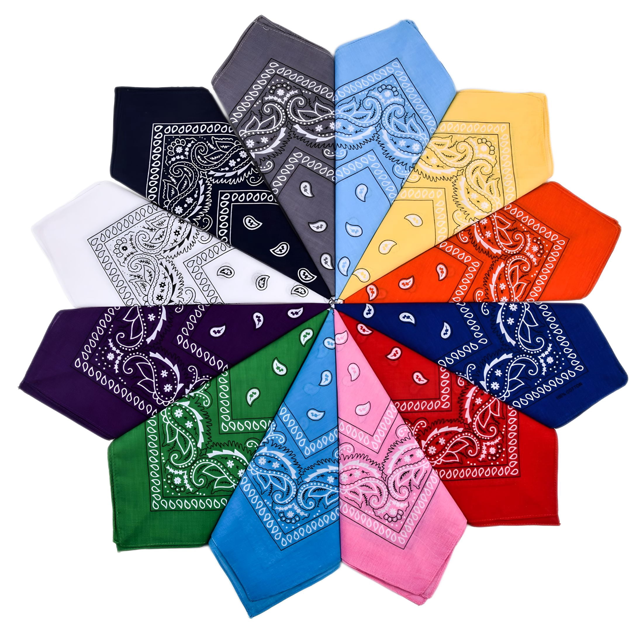 TELOLY 2026 New 100% Combed Cotton Paisley Pattern Bandanas for ...