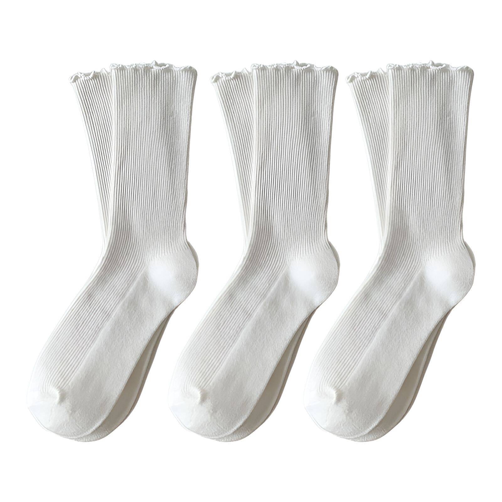 TELOLY 2026 New 3Pairs Fuzzy Socks for Women Ruffled Edge Detailing ...