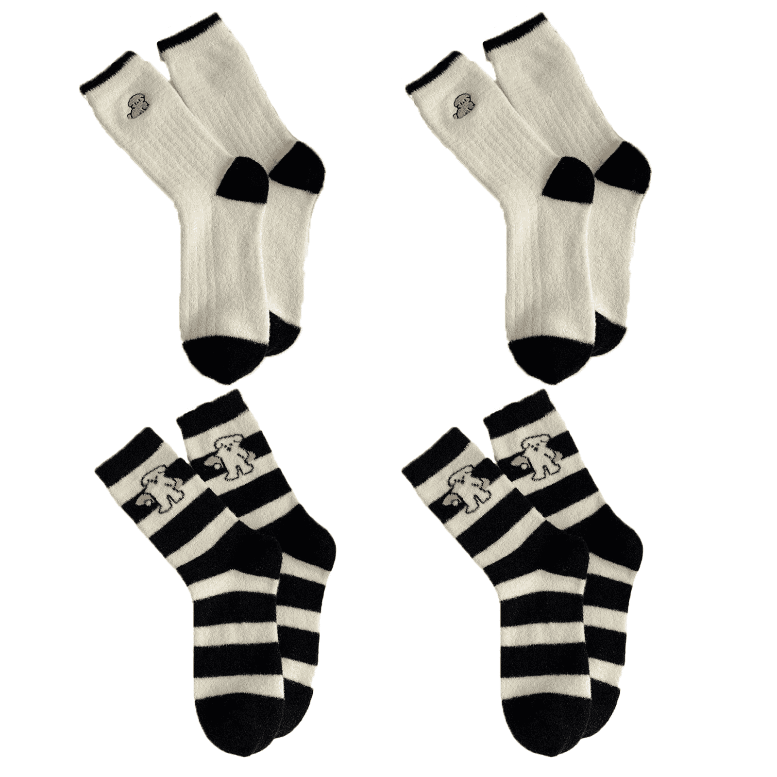 TELOLY 2026 New 4Pairs Socks Warm Fuzzy Socks for Cold Weather Cute Dog ...