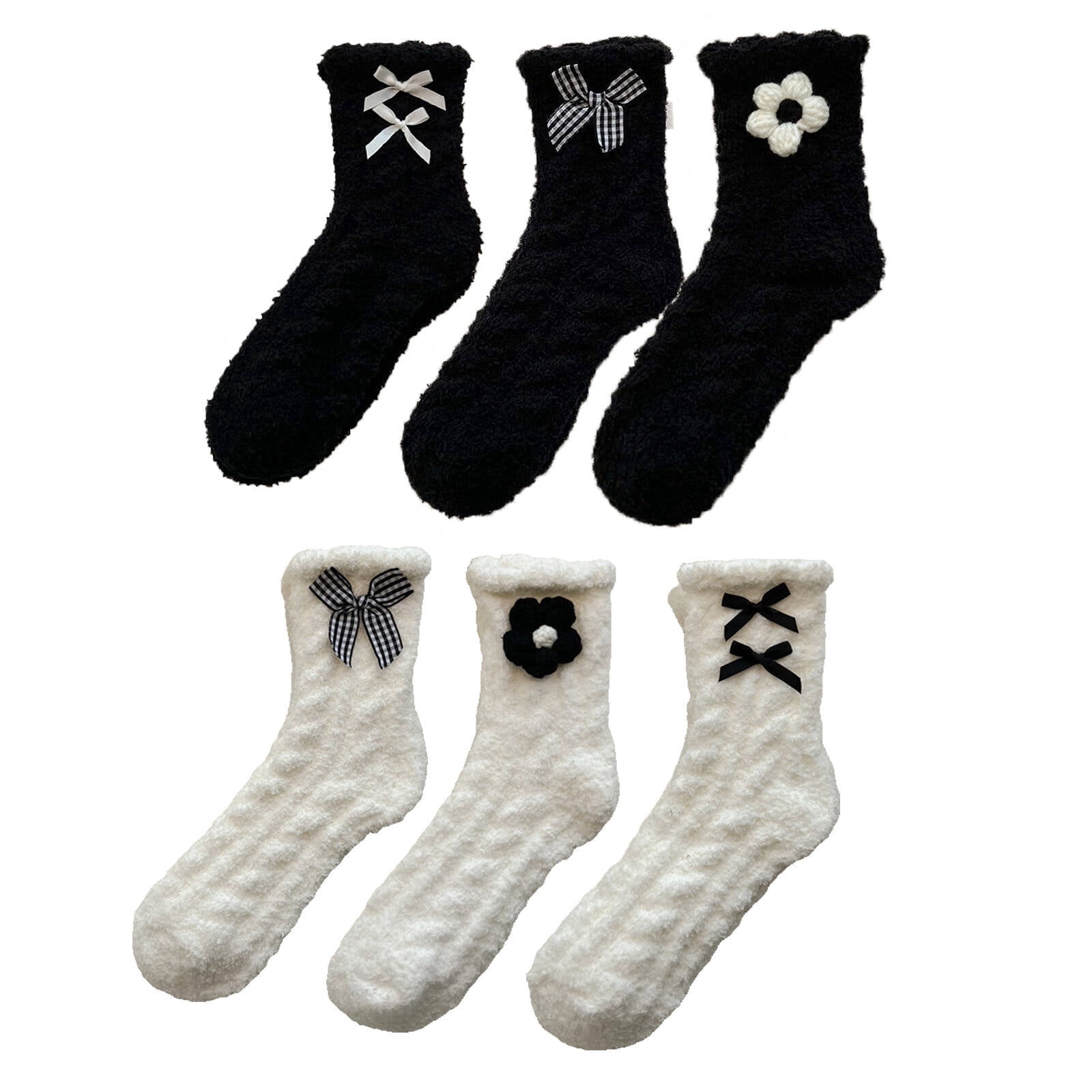 TELOLY 2026 New 6Socks Premium Coral Fleece Fuzzy Socks Soft Long Socks ...