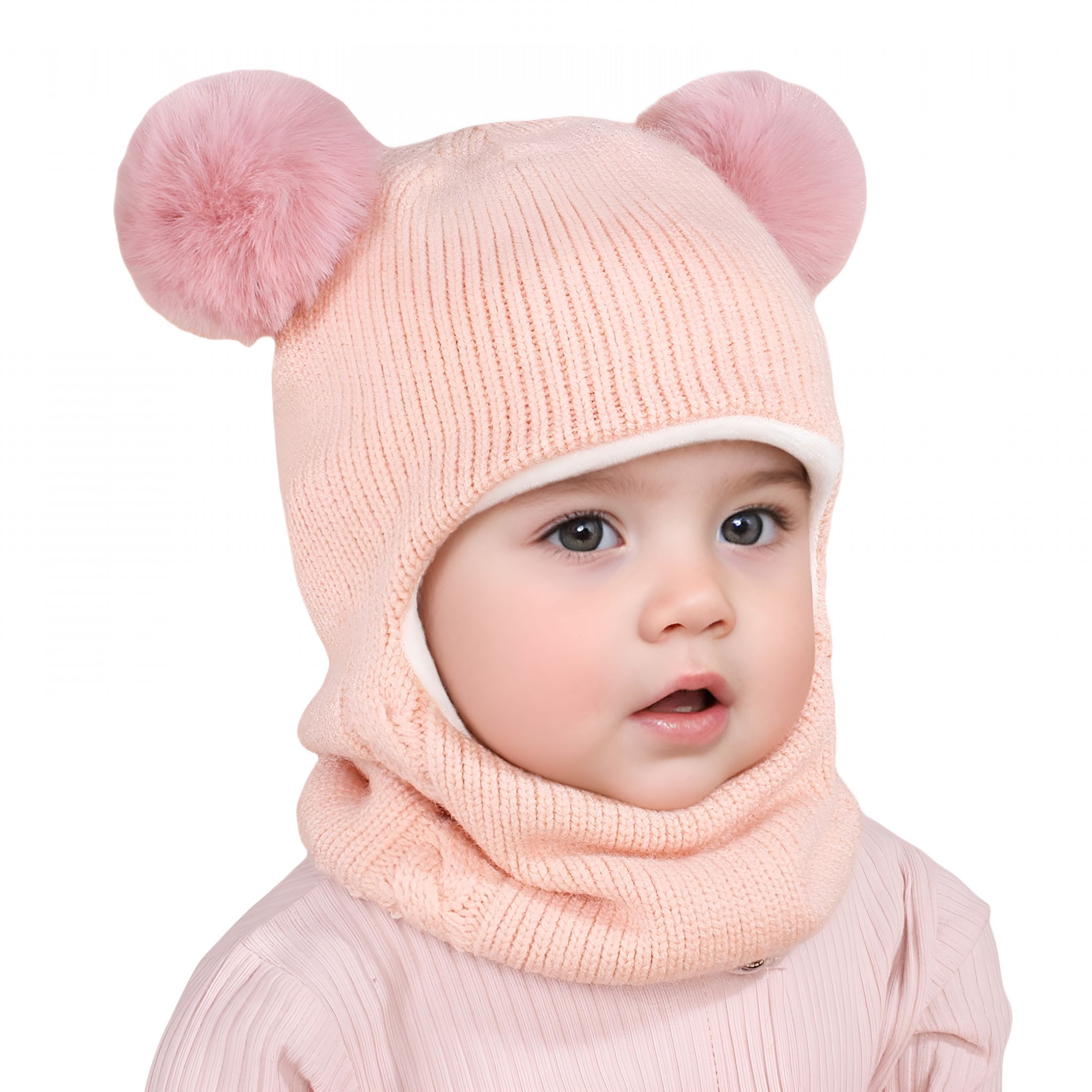 TELOLY 2026 New Baby Winter Knit Hat with Soft Pom Poms,Toddler ...