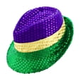 TELOLY 2026 New Mardi Gras Hat Fedora Sequin Cap Mardi Gras Accessory ...