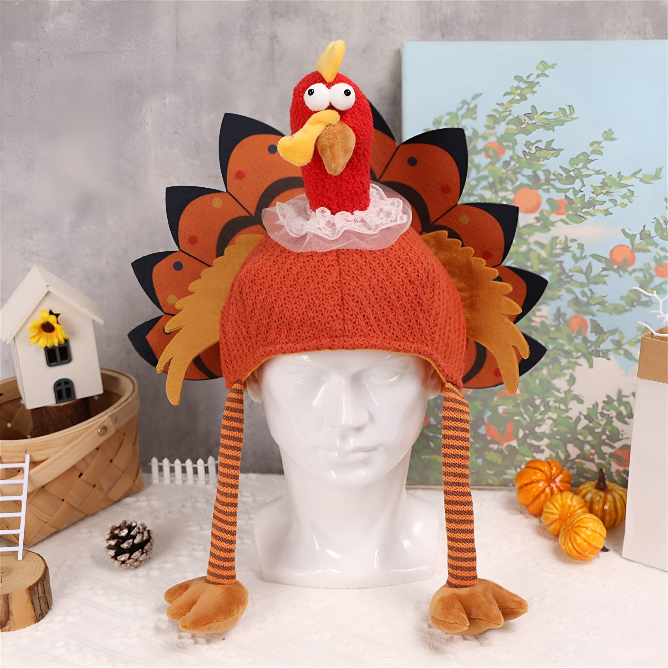 TELOLY 2026 New Thanksgiving Turkey Hat Unisex Fabric Hat Stretchy Soft ...