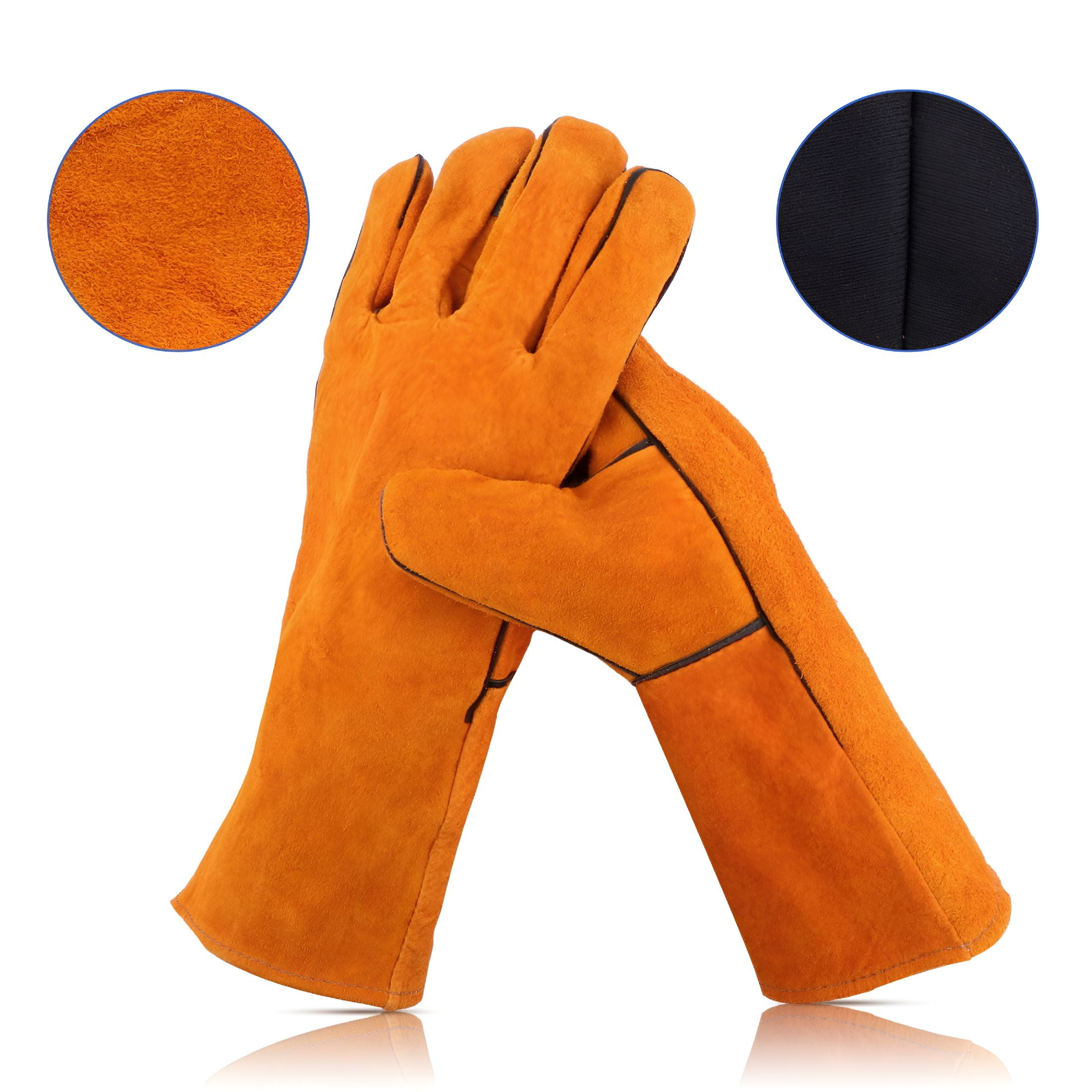 TELOLY 2026 New Welders Gauntlet Welding Gloves Cowhide Leather Fire ...