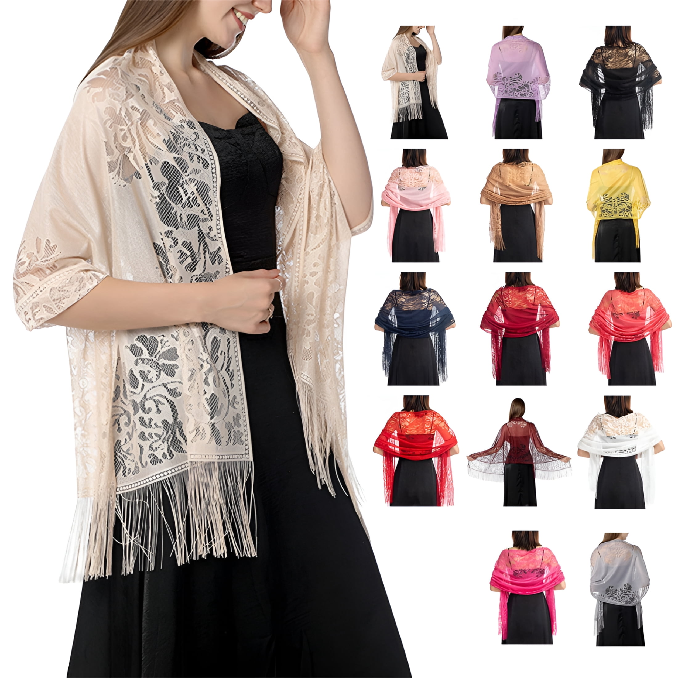 TELOLY 2026 New Women'S Lace Shawl, 14 Colors, Perfect for Weddings ...
