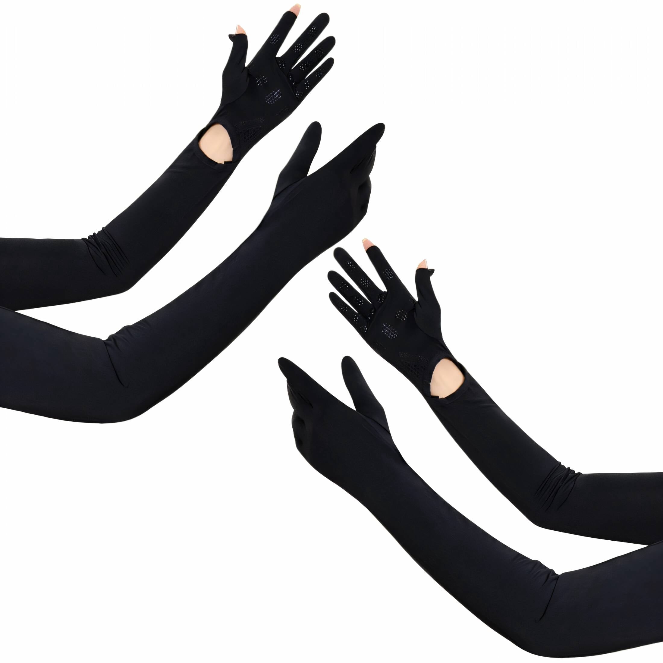 TELOLY 2Pairs Arm Sleeves,Clean Touch Feel UPF50+ Nylon Mangas Para El ...