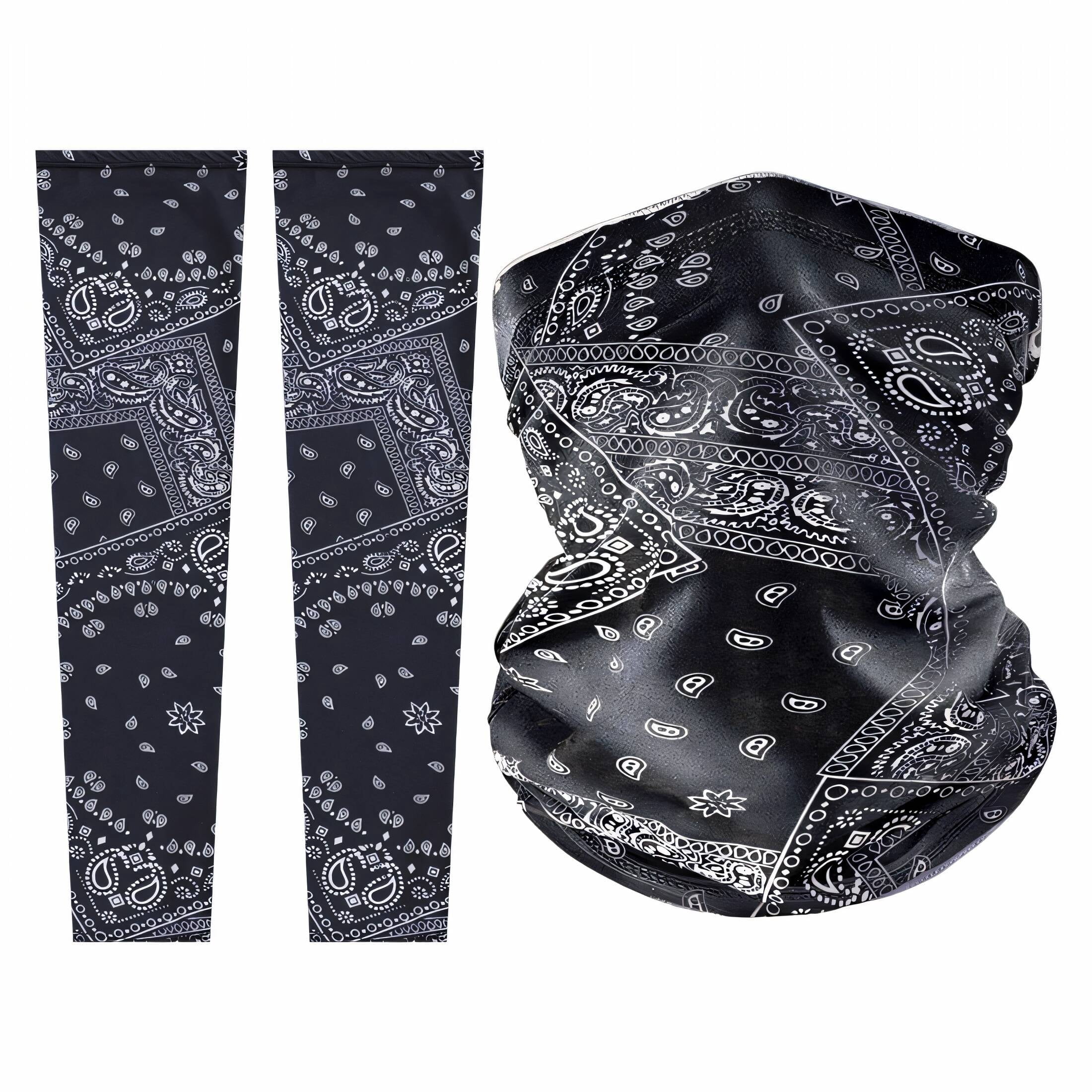TELOLY 2Pairs Arm Sleeves,Face Wrap UPF50+ Polyester Arm Sleeves for ...