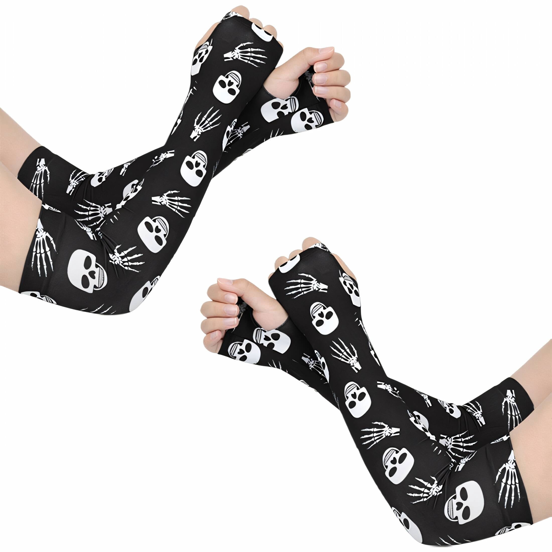 TELOLY 2Pairs Arm Sleeves,Quick Absorption UPF50+ Nylon Arm Sleeves for ...