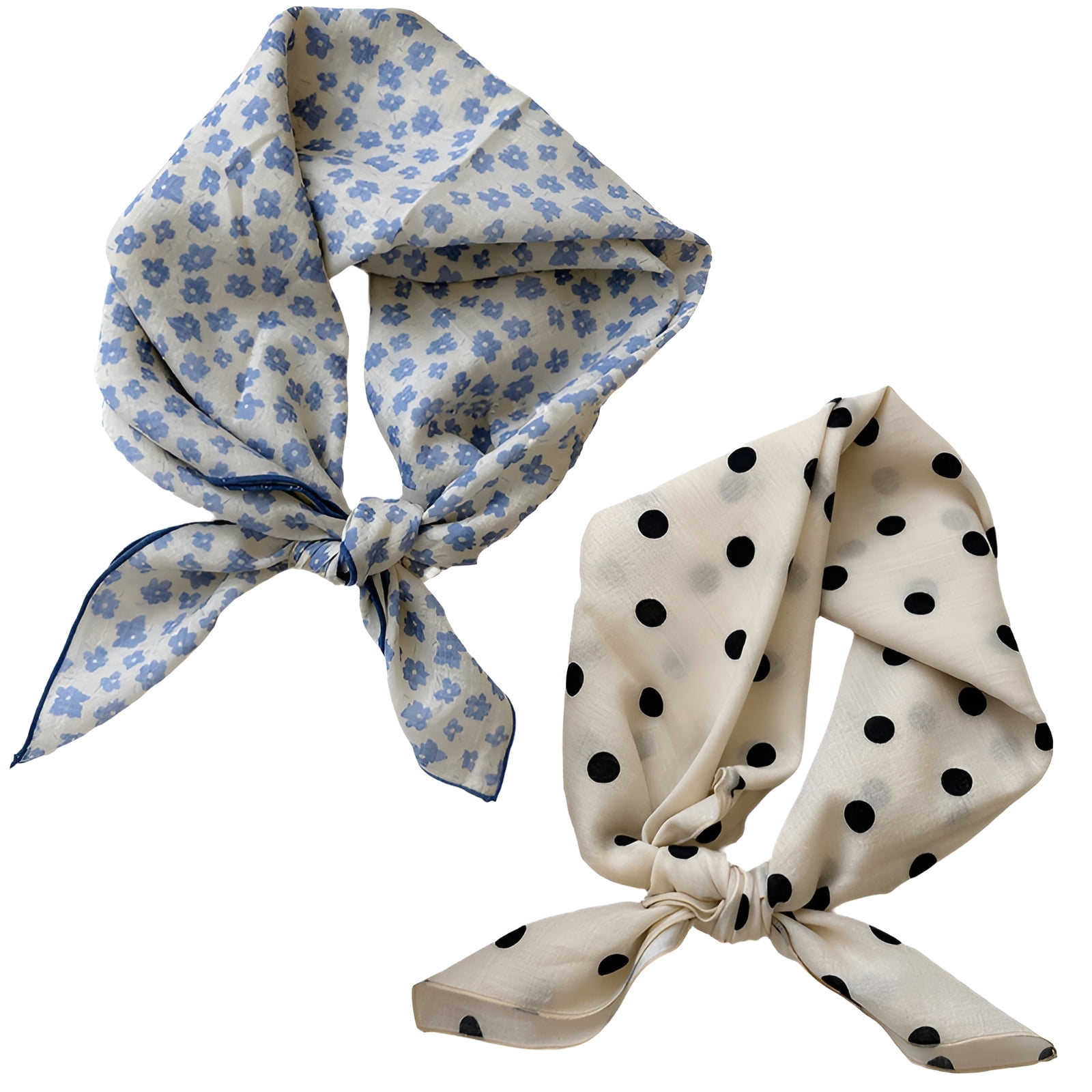 TELOLY 2Pcs Bandanas for Women,Polka Dots Blue Bandana,Cute Style ...