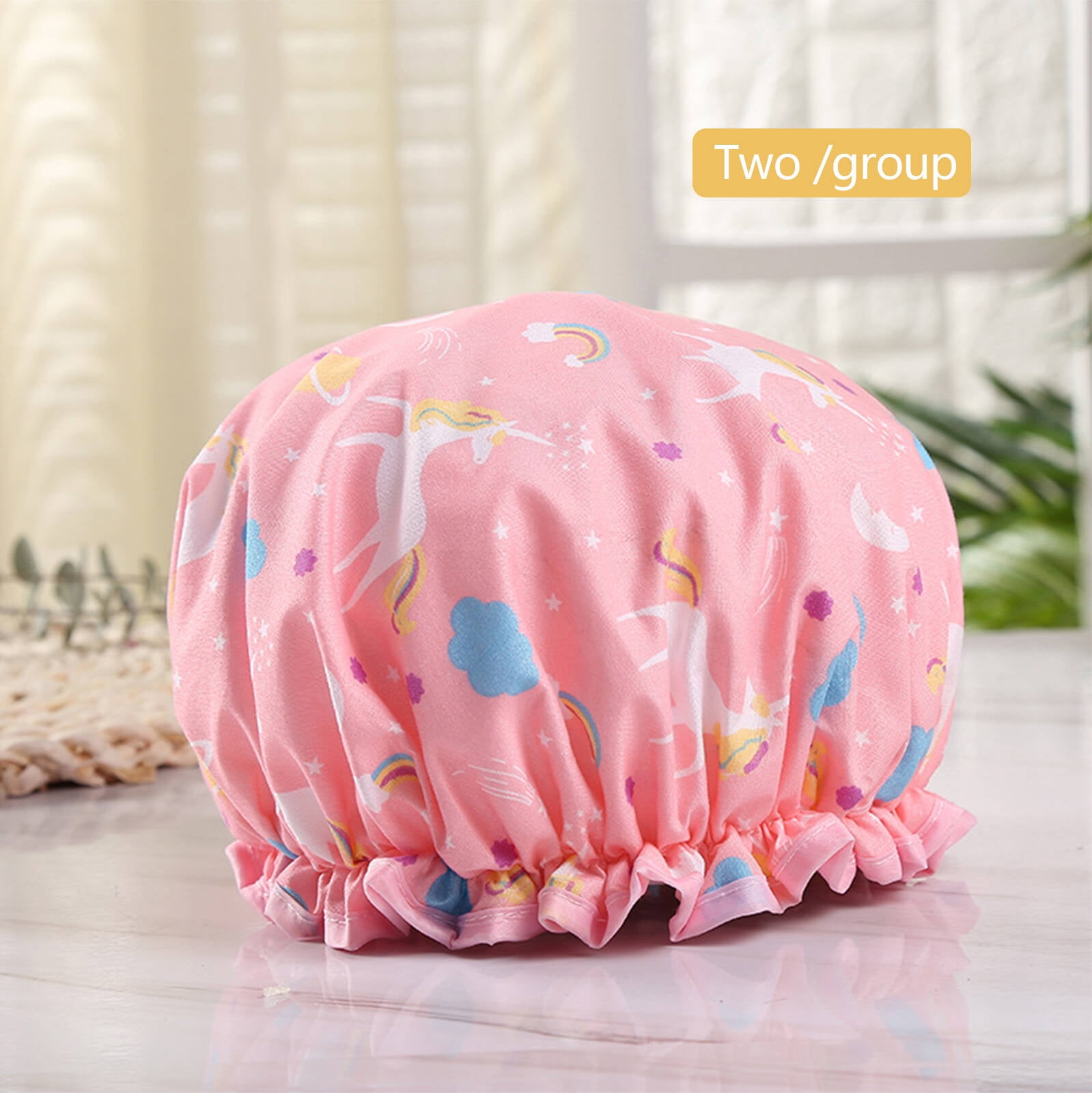 TELOLY 2Pcs Disposable Shower Caps Double Layer Shower Caps Cartoon ...