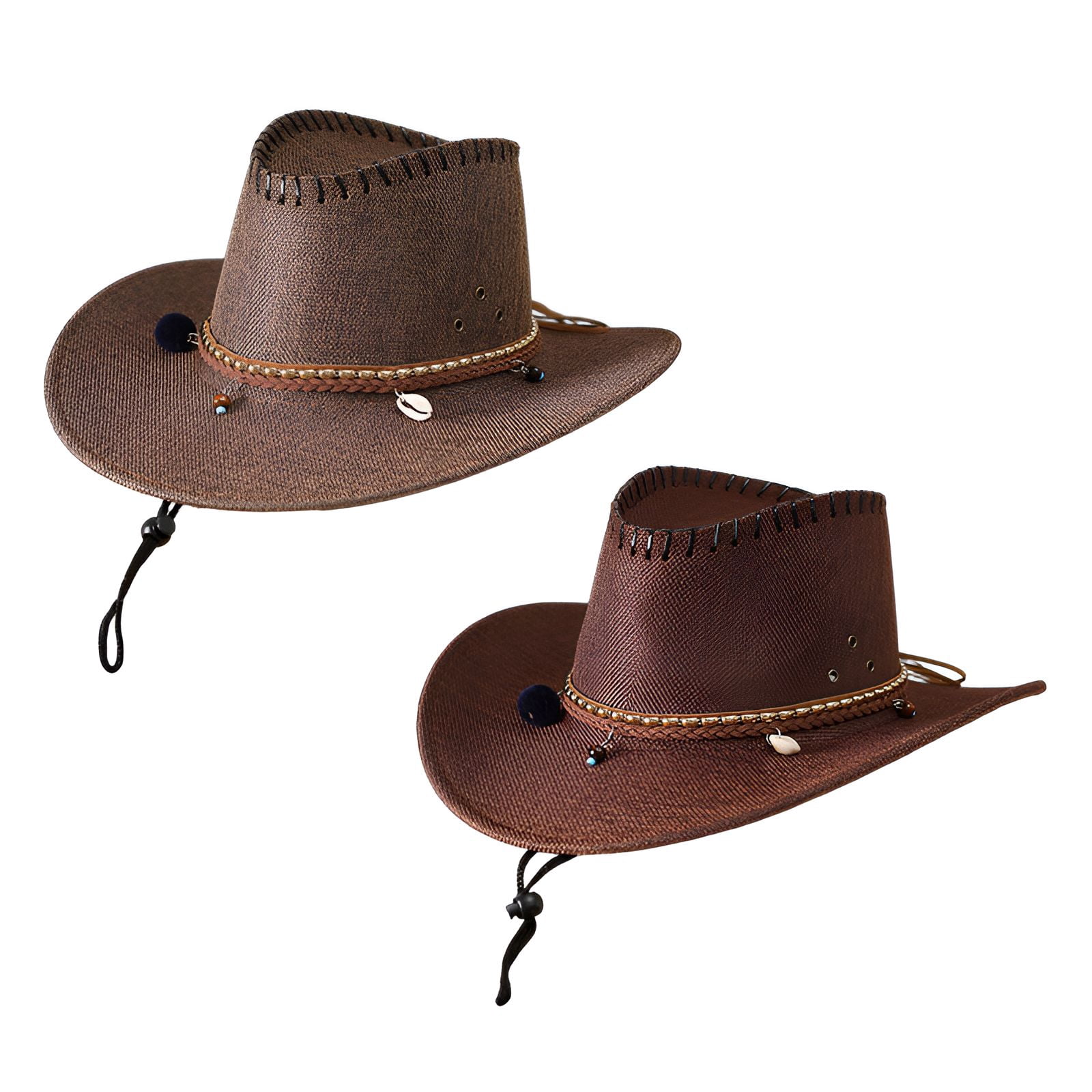 TELOLY 2Pcs Hats for Men,Large Brim for Sun Protection Cowboy Hat,Ideal ...