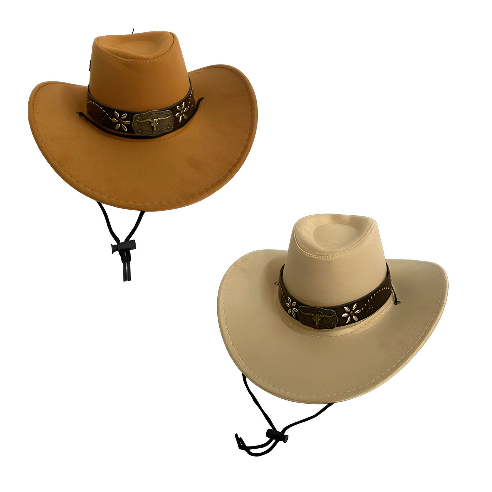 TELOLY 2Pcs Hats for Men,Wide Brim Sun Protection Cowboy Hat,Equipped ...