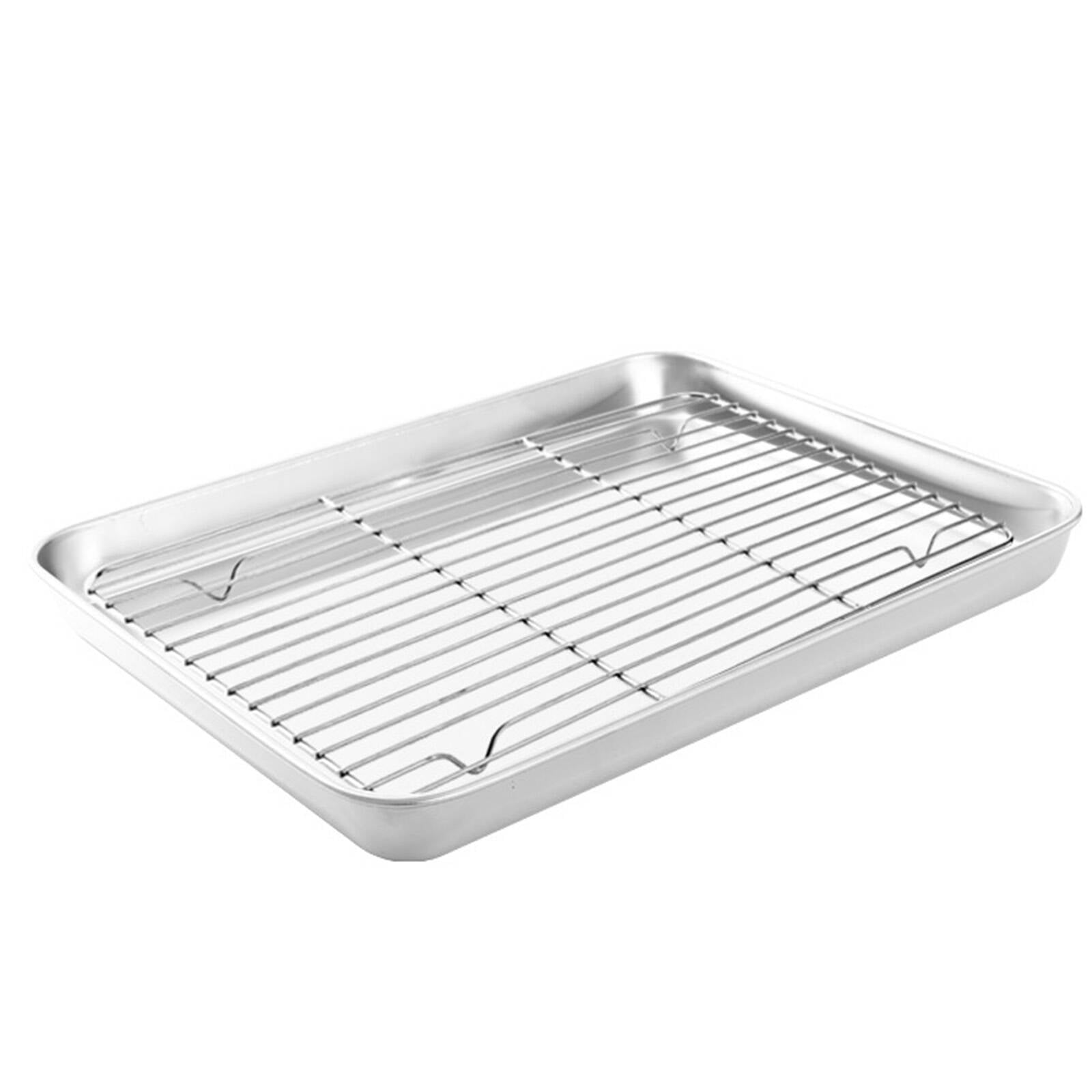 TELOLY 2Pcs Metal Litter Box,Draining Function Grid Rack Design Steel ...