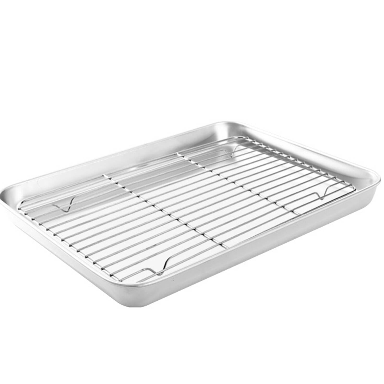 TELOLY 2Pcs Metal Litter Box,Draining Function Grid Rack Design Steel ...