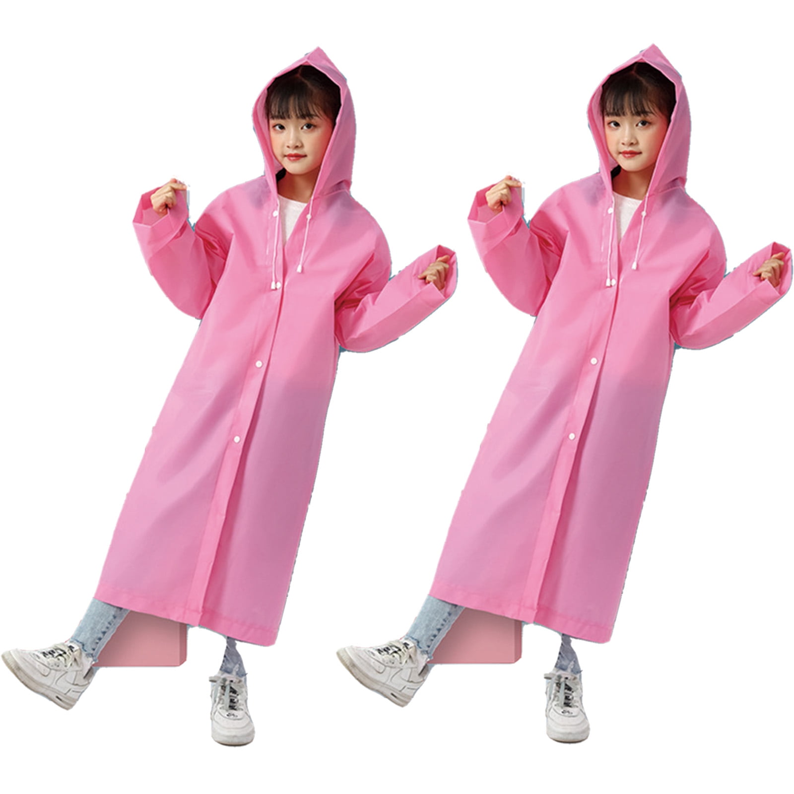 TELOLY 2Pcs Poncho,Drawstring Design Children's Drawstring Ponchos ...