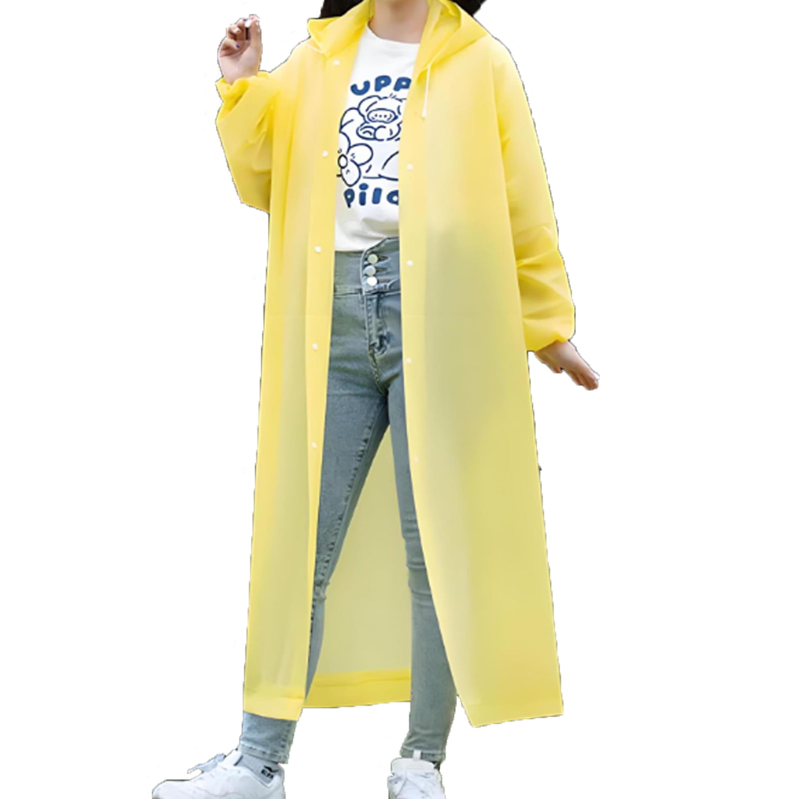 TELOLY 2Pcs Poncho,New EVA Fabric Ponchos Adult,Adjustable Drawstring ...