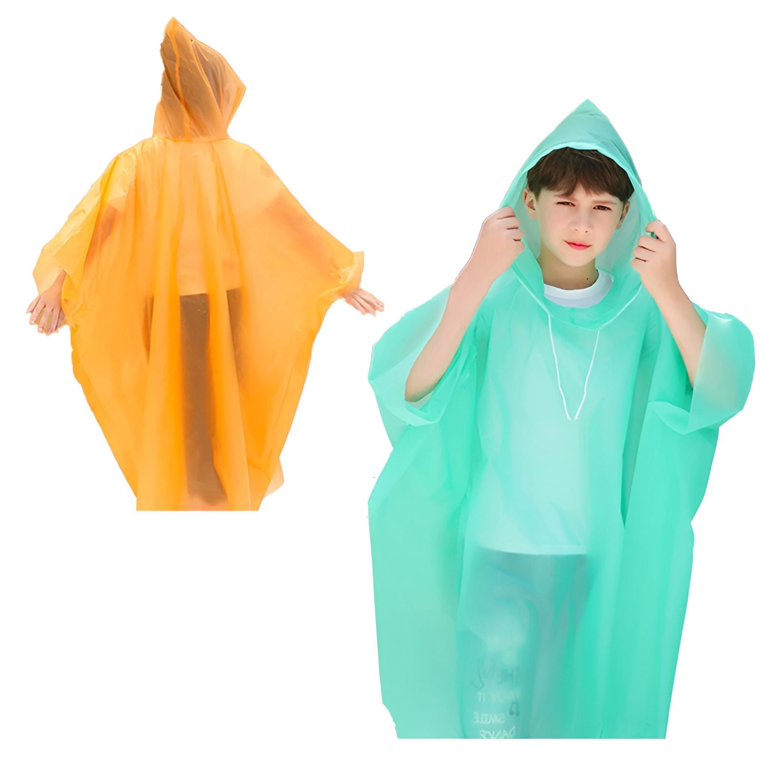 TELOLY 2Pcs Rain Ponchos for Adults,Lightweight Without Pressure Rain ...