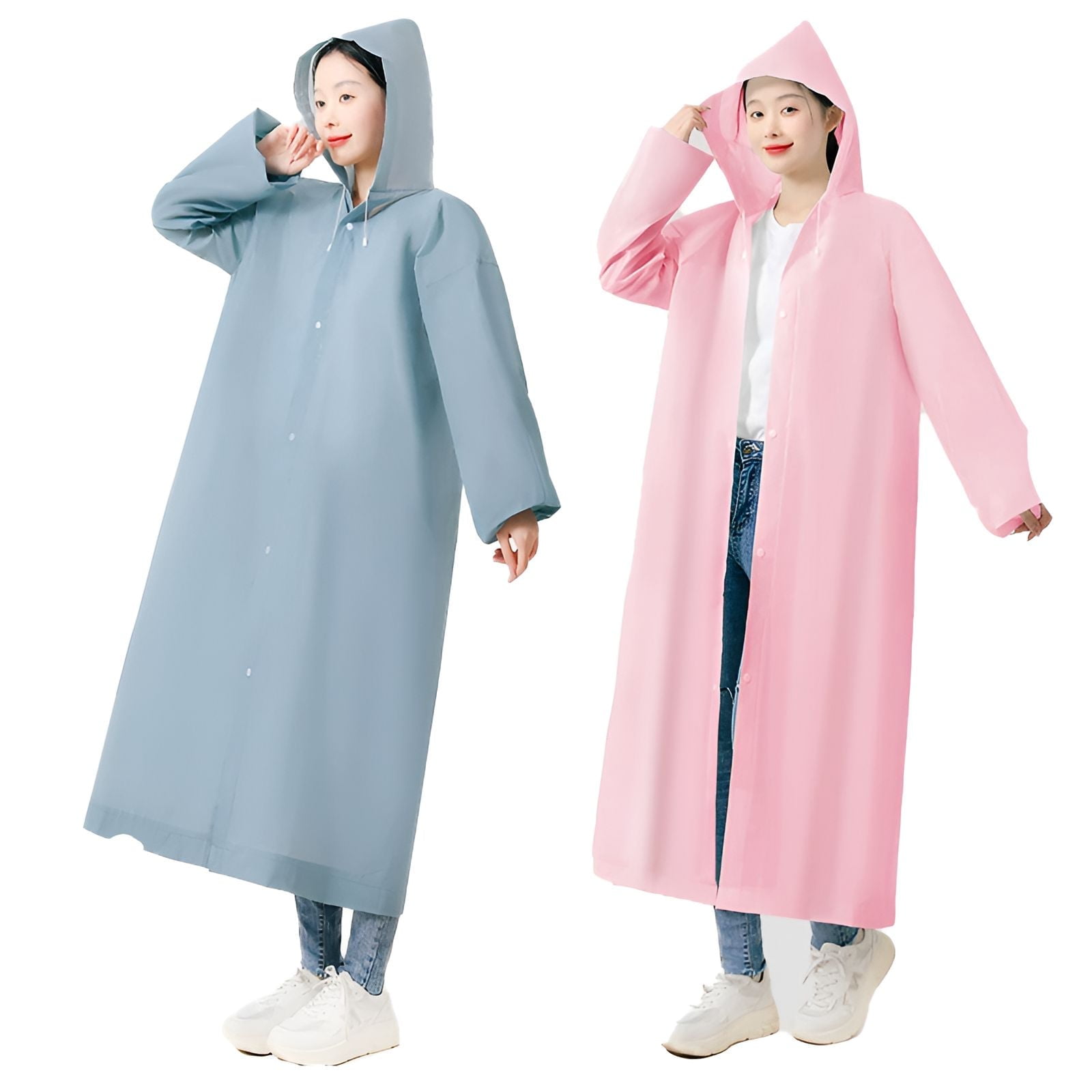 TELOLY 2Pcs Rain Ponchos for Adults,Suitable for Extreme Weather Conditions Rain Poncho,Refined ...
